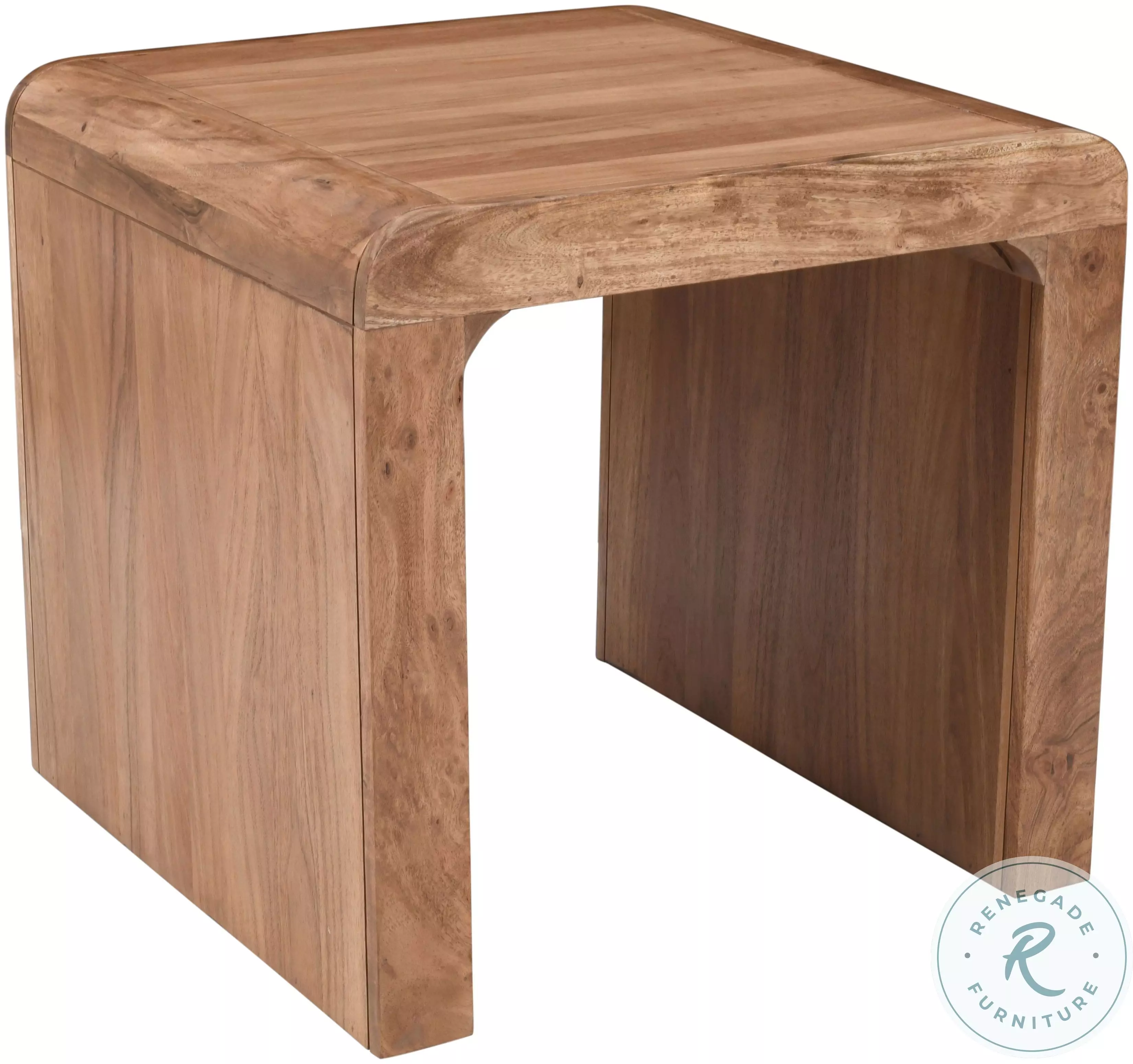 Brooklyn Natural Waterfall Curved End Table From Jofran | Coleman Furniture