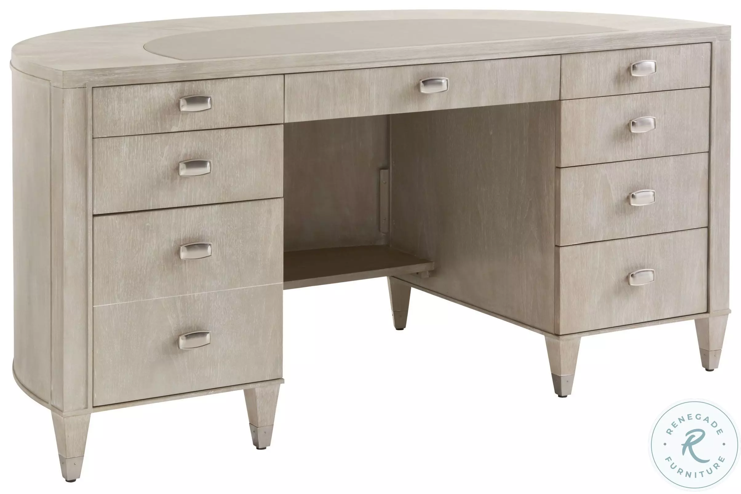 Greystone Pearl Gray Wire Brushed Dylan Demilune Desk from Sligh ...