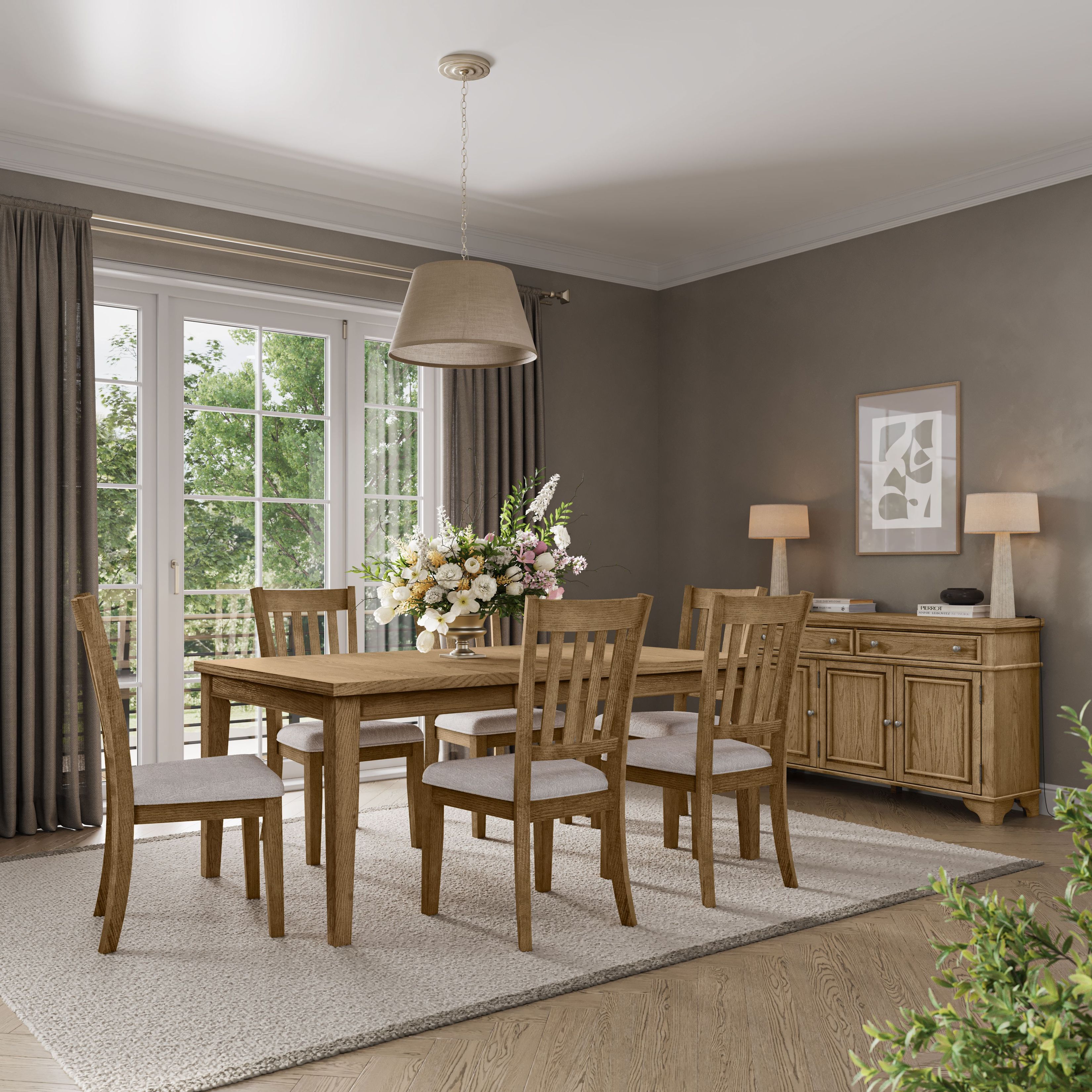 Brentwood Cascade Oak Extendable Rectangular Dining Room Set From ...