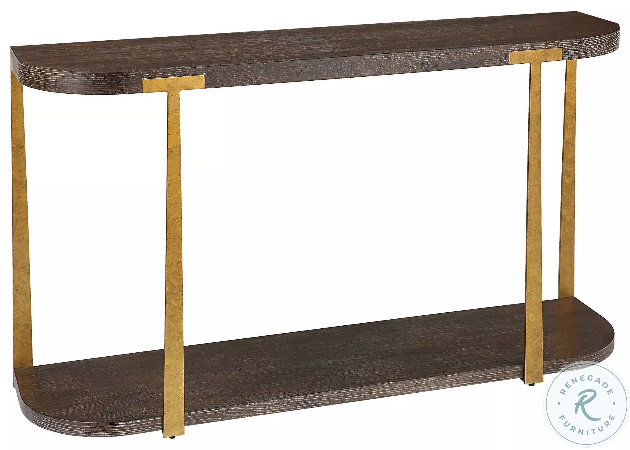 Palisade Rich Coffee And Antique Gold Console Table From Uttermost ...