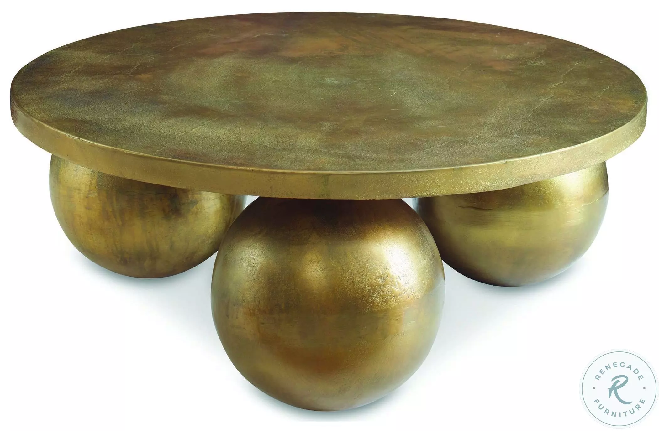 Triplet Antique Brass Cocktail Table From Uttermost | Coleman Furniture