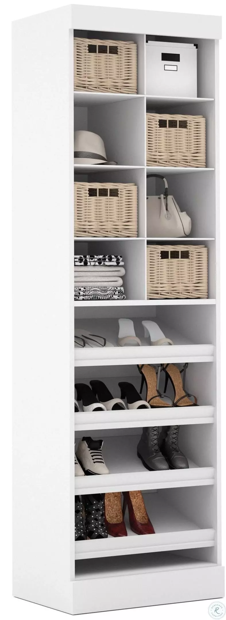 Pur White 25" Cubby Multi-Storage Unit from Bestar | Coleman Furniture