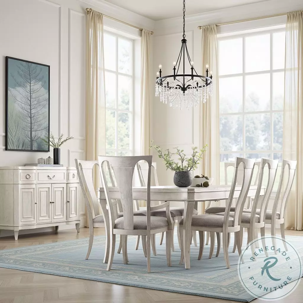 Solace Lilia Eggshell Leg Extendable Dining Room Set from Prescott ...
