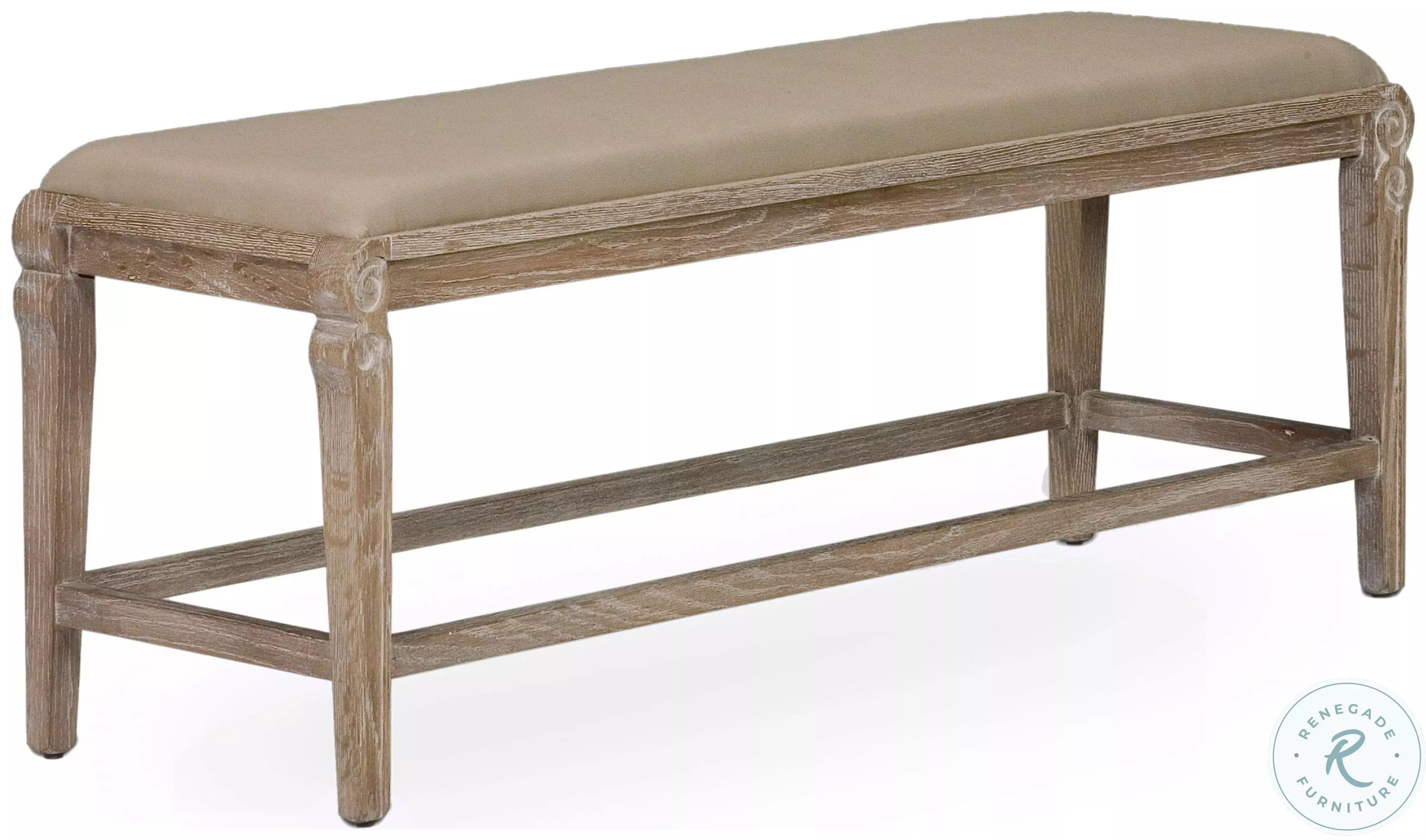 Smith Building Beige Parlor Bench from Sarreid | Coleman Furniture