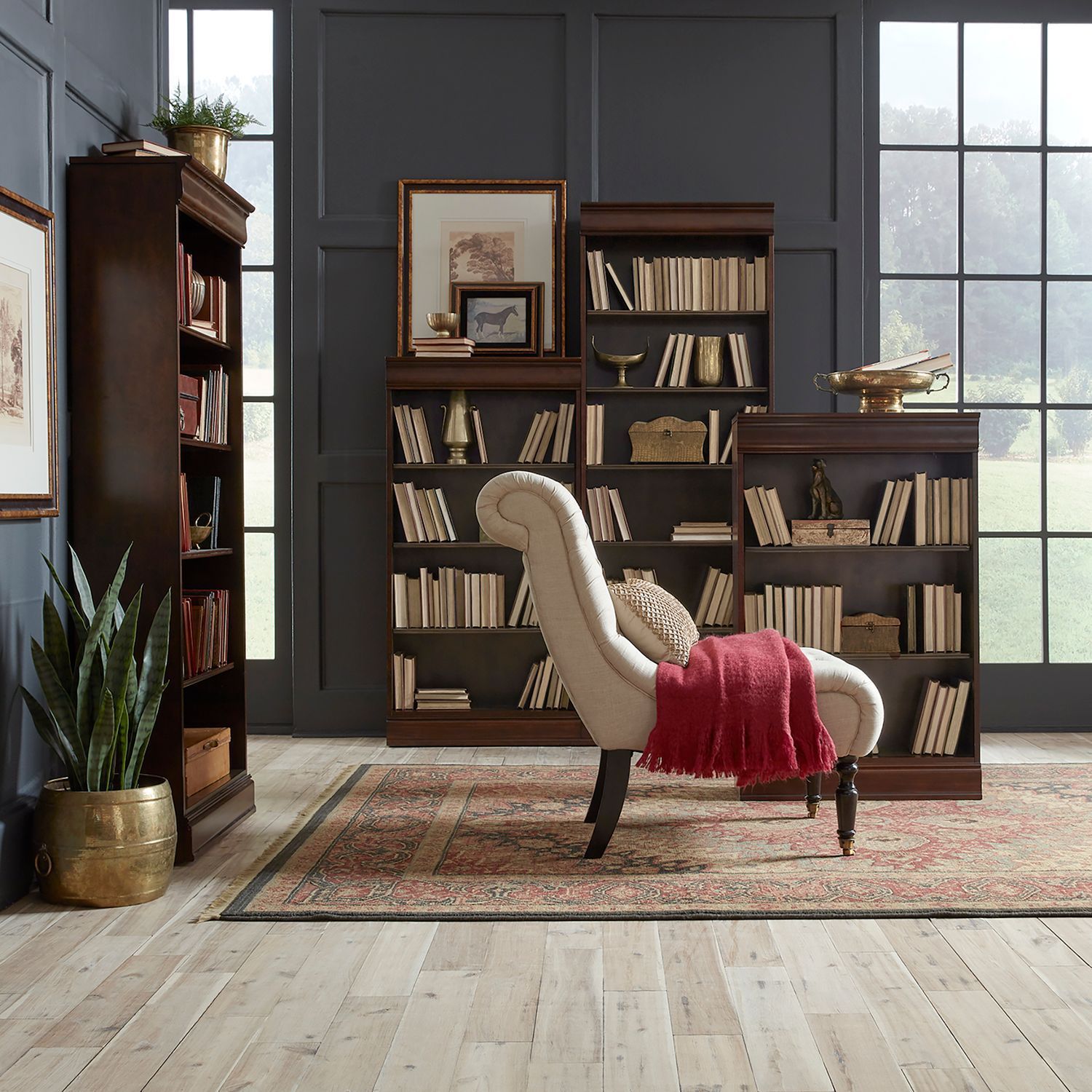 Wexford Manor Cognac Stepped Bookcase Wall from Liberty Furniture ...