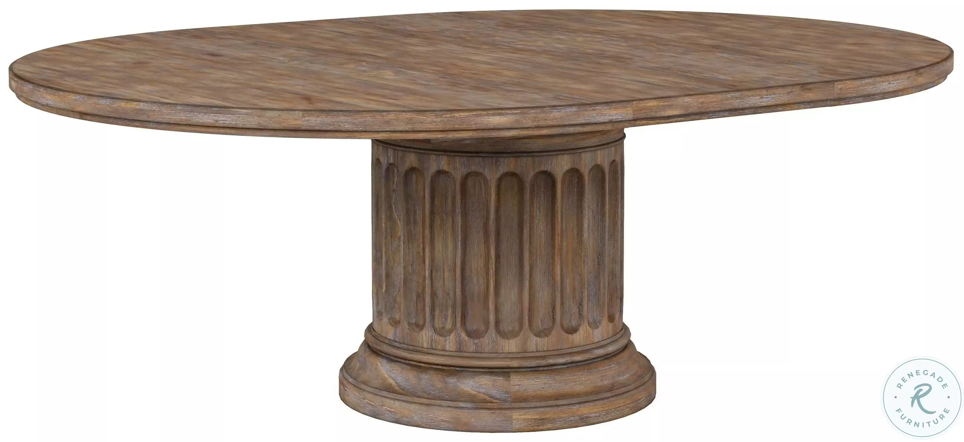 Cornice Almond Extendable Round Pedestal Dining Table From Astoria ...