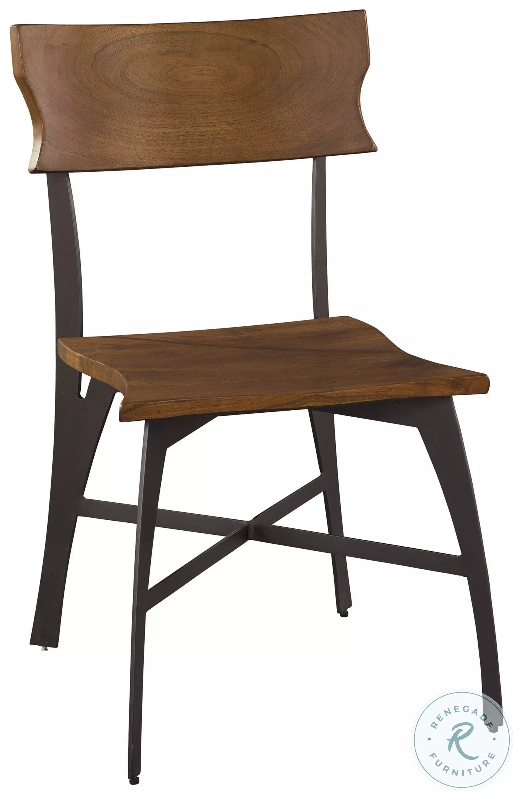 Boulder Brown And Graphite Steel Live Edge Chair From Home Gallery ...