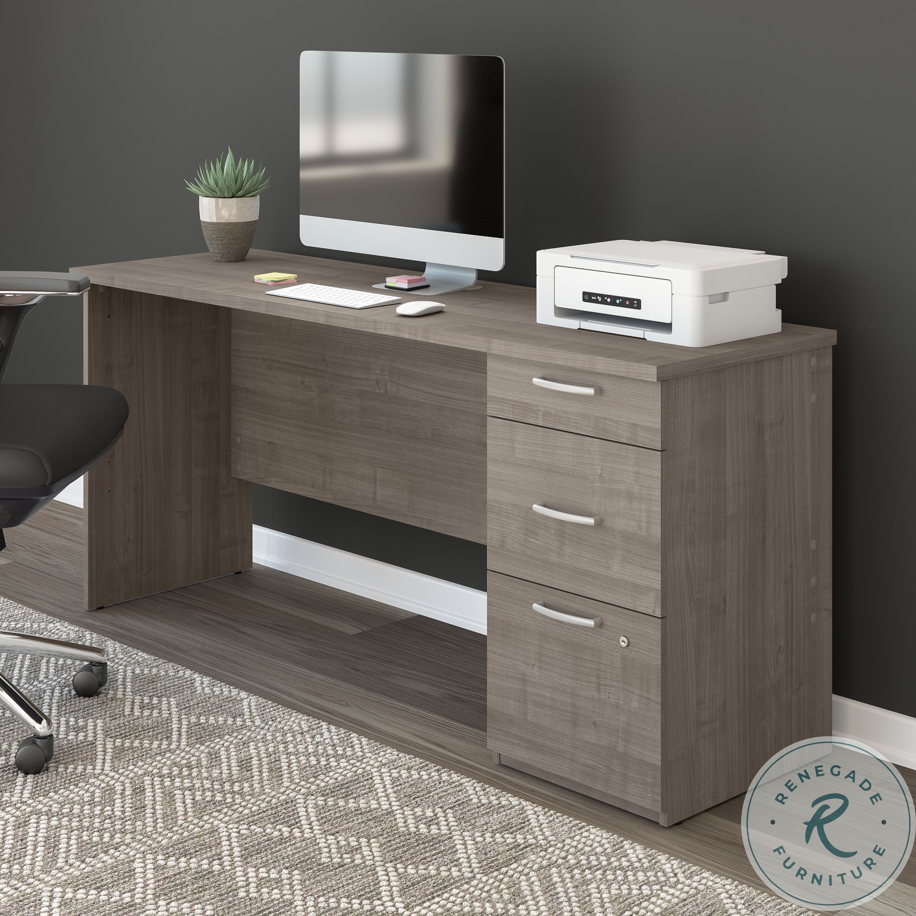 Logan Silver Maple 30" 5 Shelf Bookcase From Bestar | Coleman Furniture