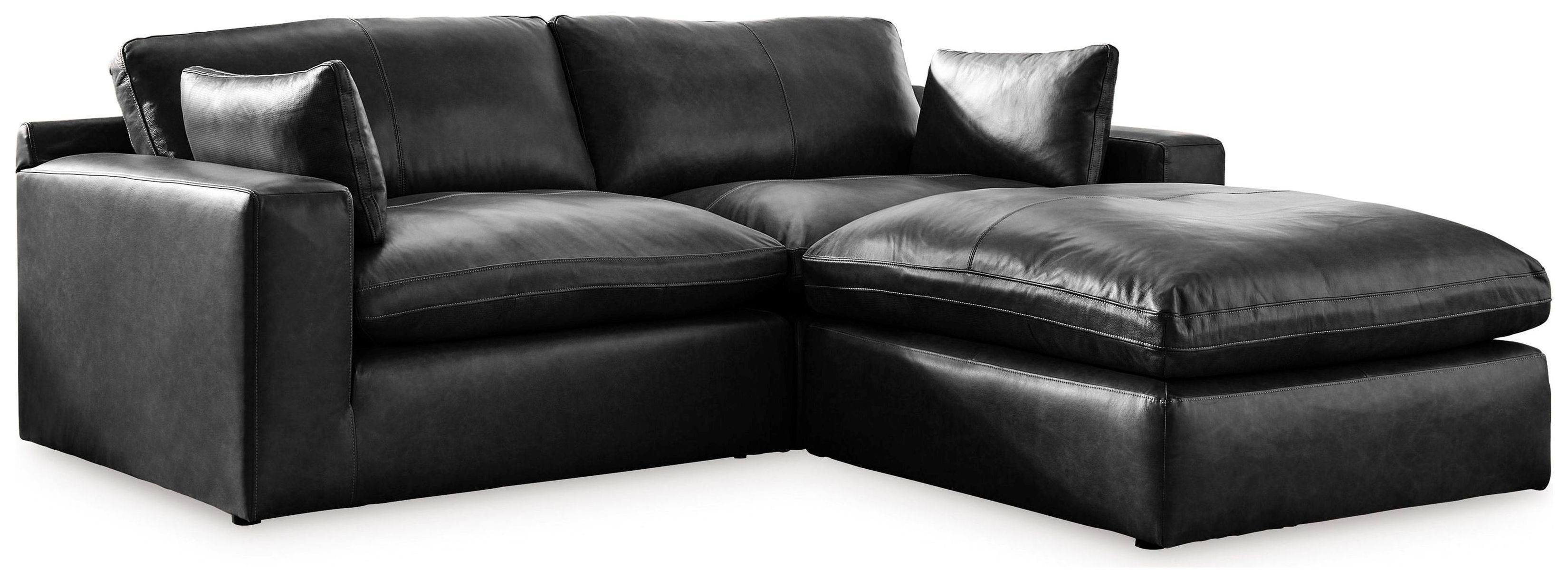Emilia Black Leather Modular Sectional from Ashley Furniture | Coleman ...