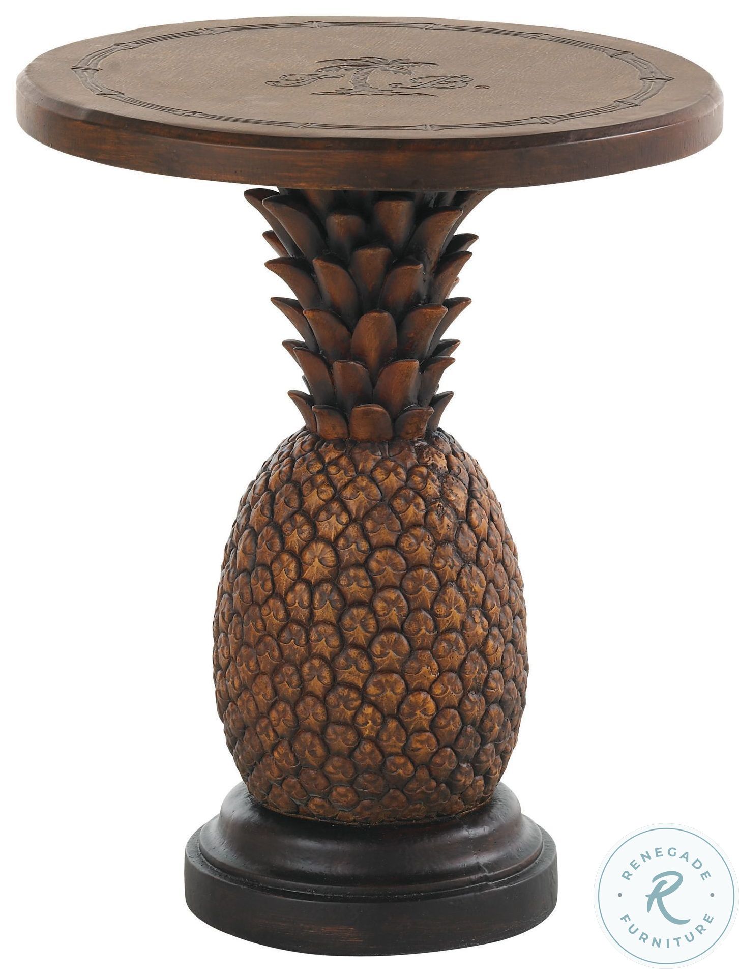 Alfresco Living Brown And Black Outdoor Pineapple Accent Table from Tommy Bahama | Coleman Furniture