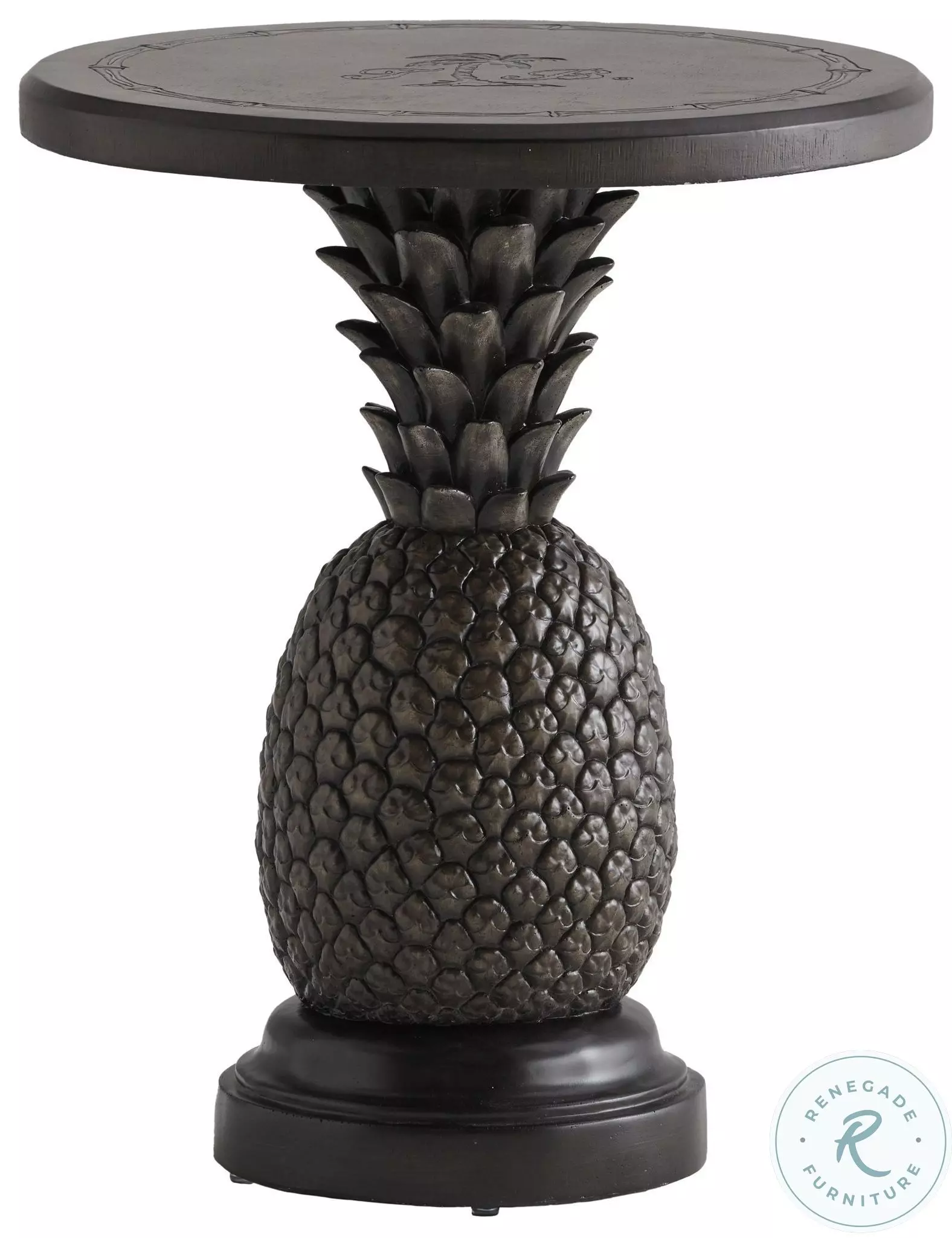 Alfresco Living Weathered Driftwood Gray Outdoor Pineapple Table From ...