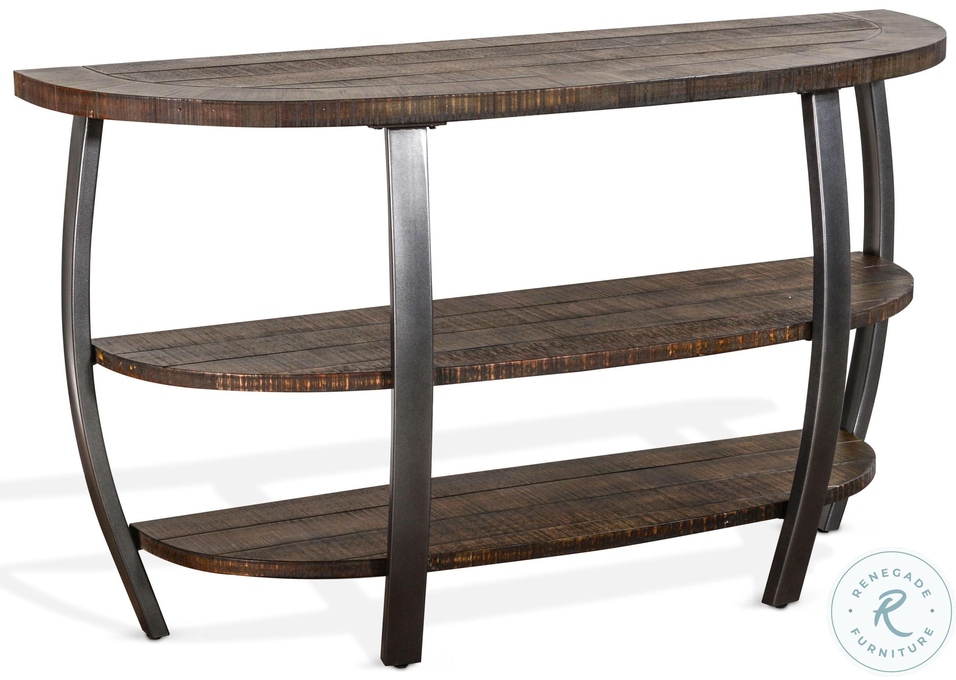 Havenstead Dark Brown Half Circle Sofa Table from Luna Grove | Coleman ...