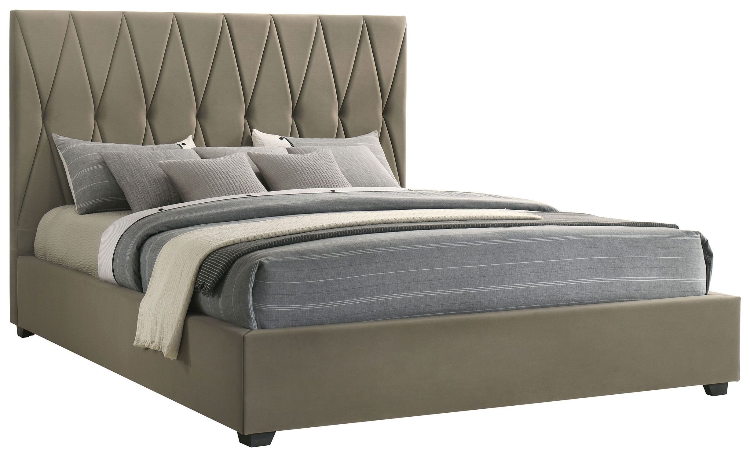Delsea Light Brown King Upholstered Platform Bed From Coaster Furniture ...