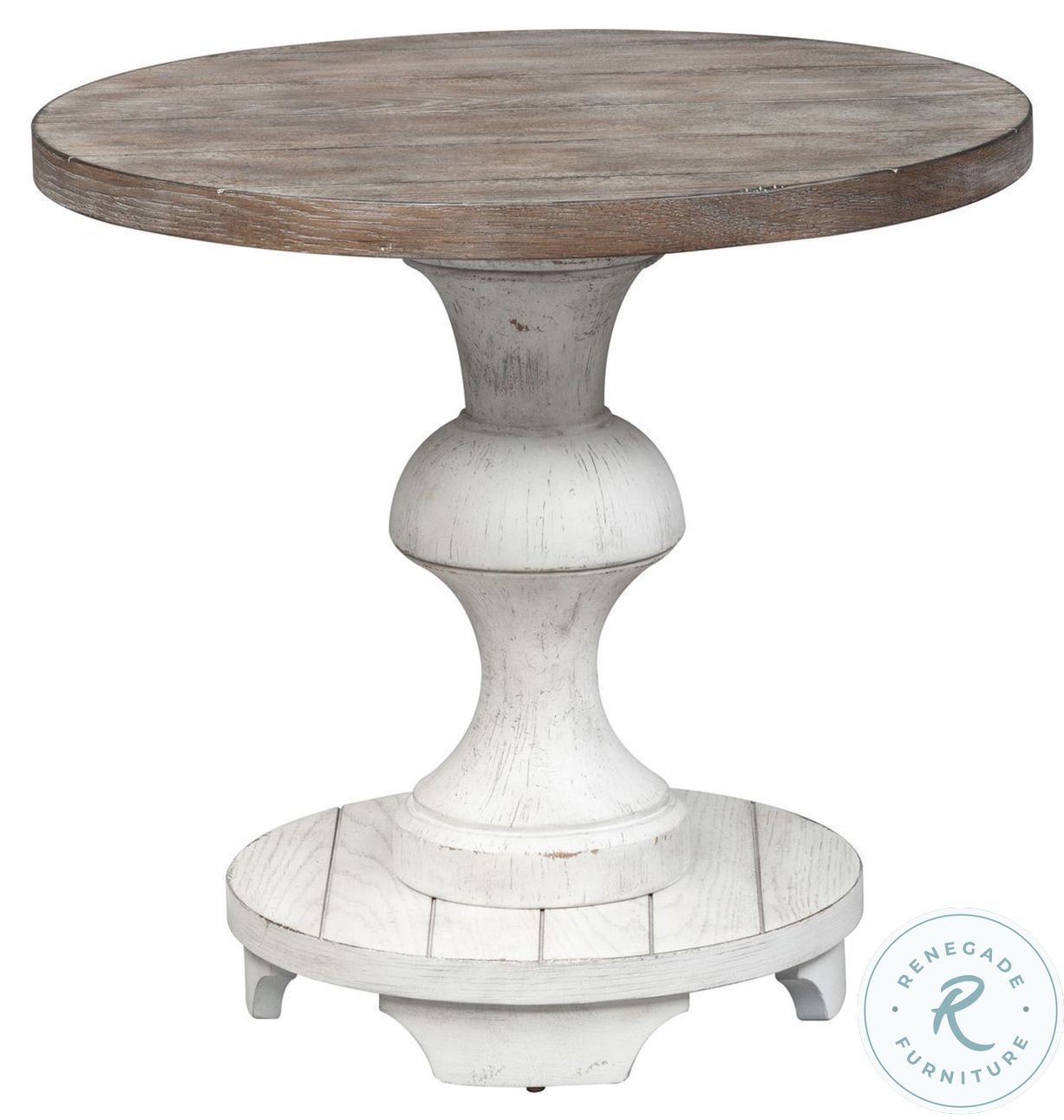 Sedona Heavy Distressed White Round End Table from Liberty | Coleman ...