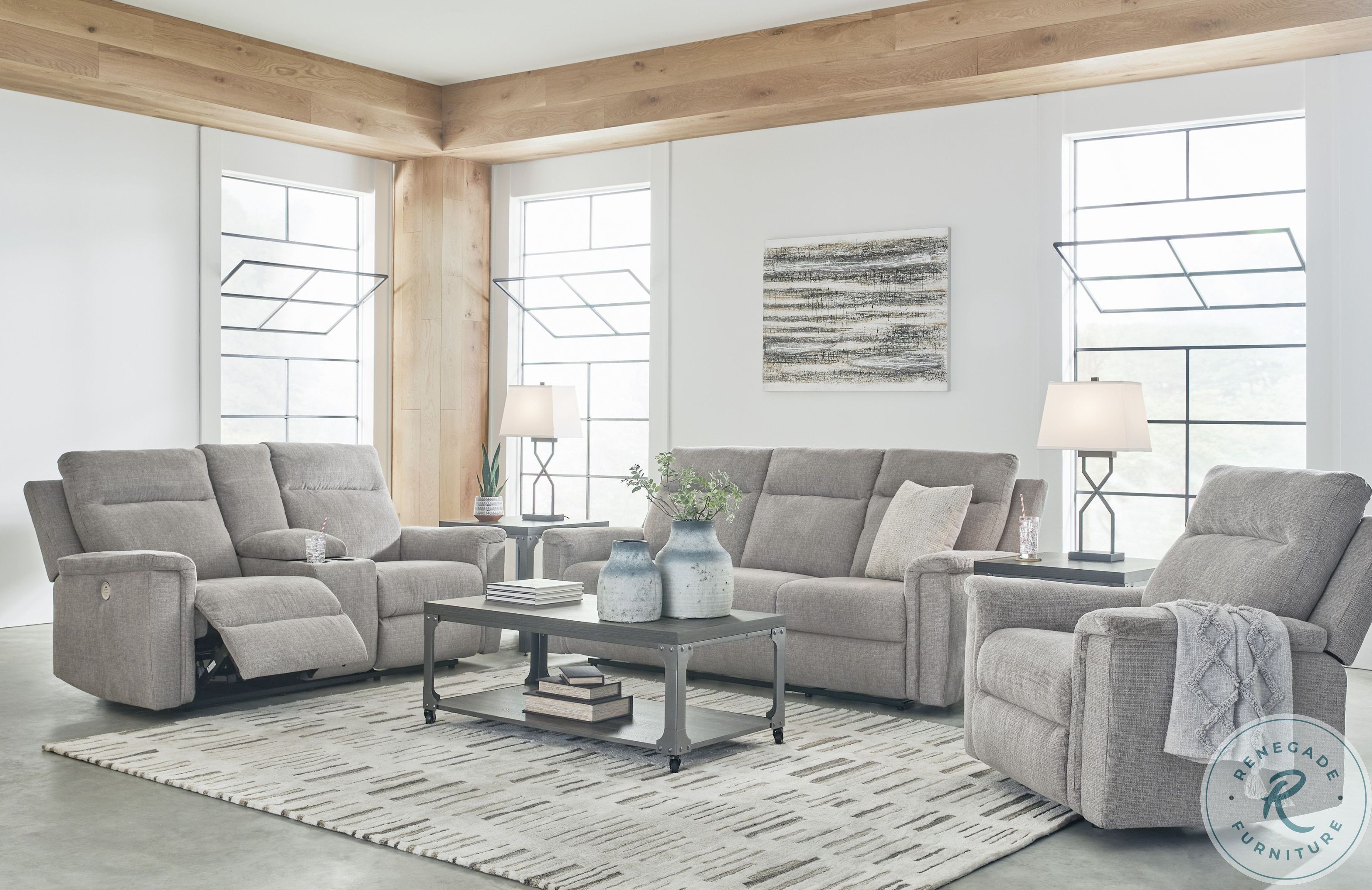 Barnsana Ash Power Reclining Sofa From Ashley Furniture | Coleman Furniture