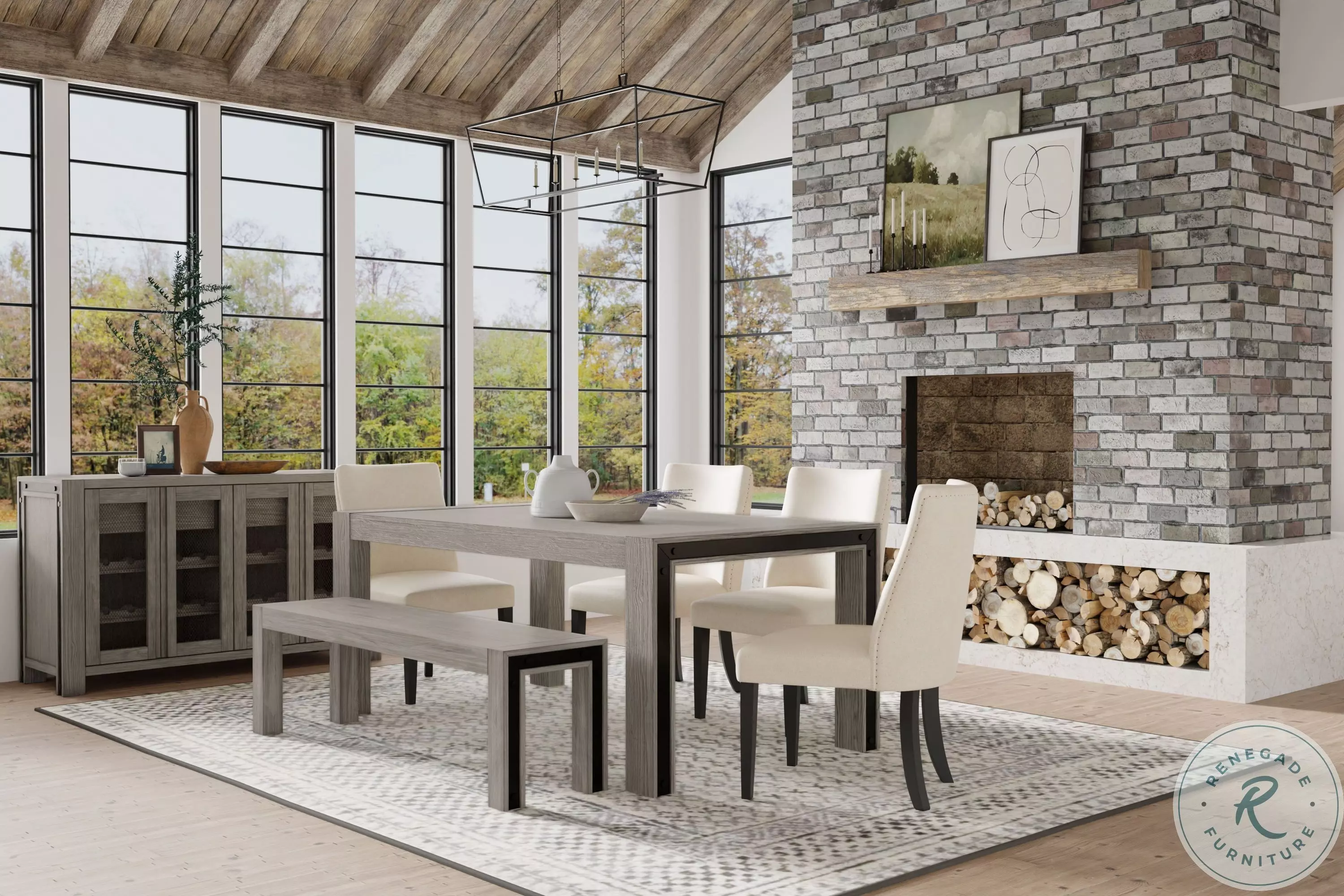 Fallon Gray And Black Dining Room Set from Alpine | Coleman Furniture