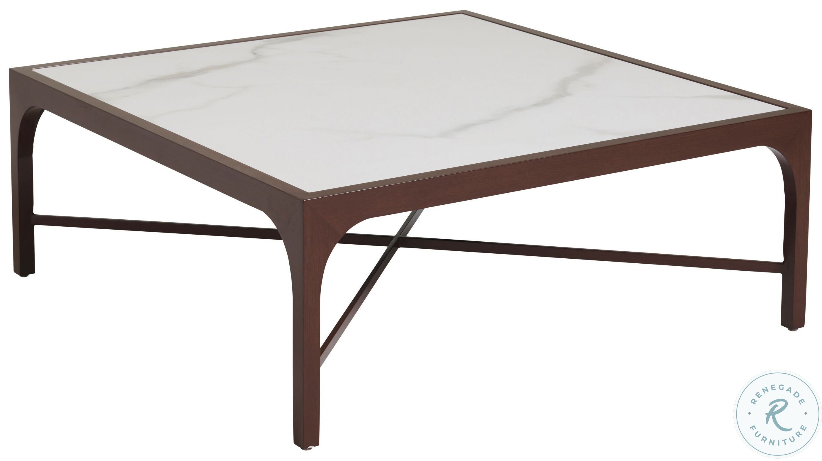 Abaco English Walnut And White Outdoor Square Cocktail Table From Tommy ...