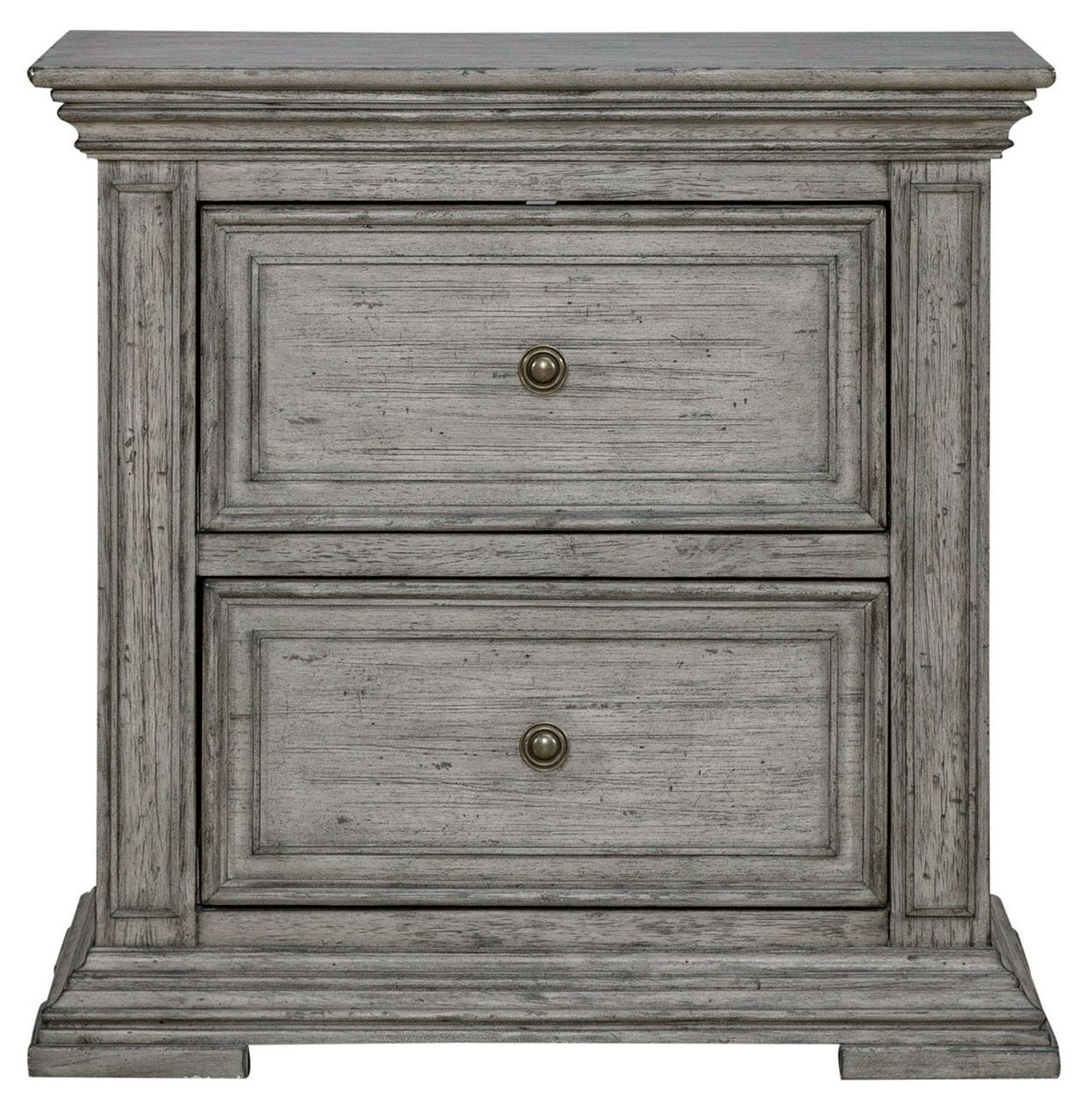 Big Valley Graystone 2 Drawer Nightstand with USB Charging from Liberty ...