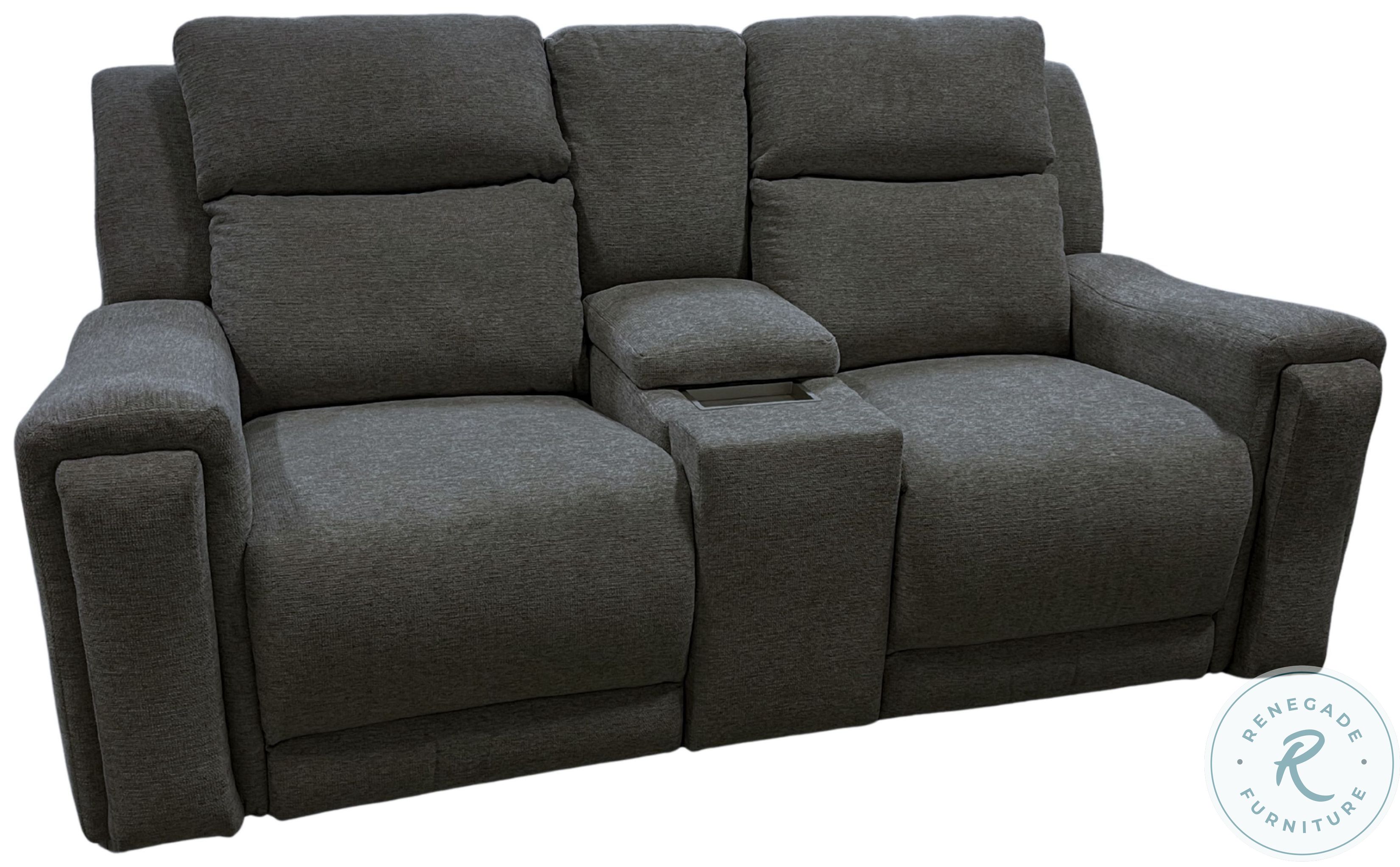 The Boss Rockport Granite Power Reclining Console Loveseat with Power ...