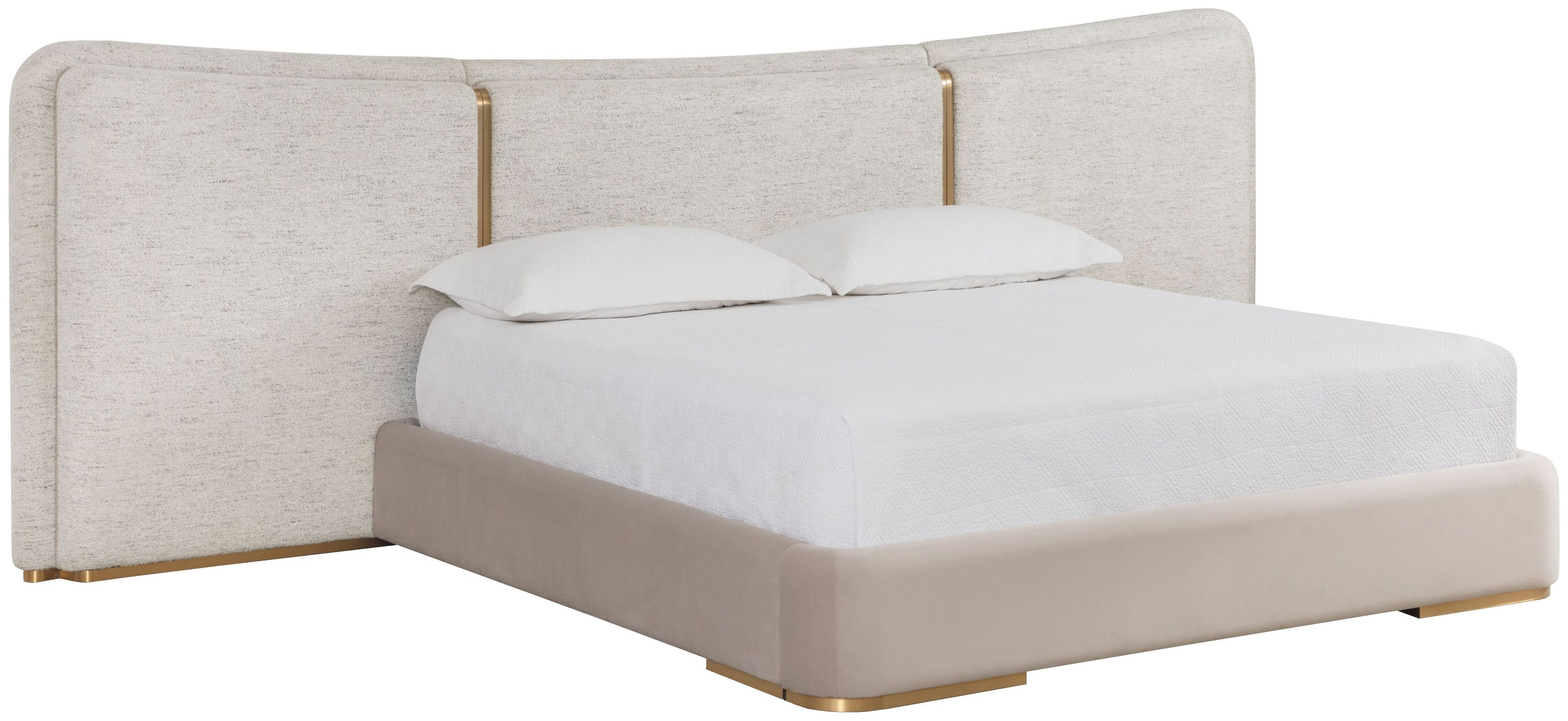 Clarimond Hailey Moon and Meg Taupe King Upholstered Platform Bed from ...