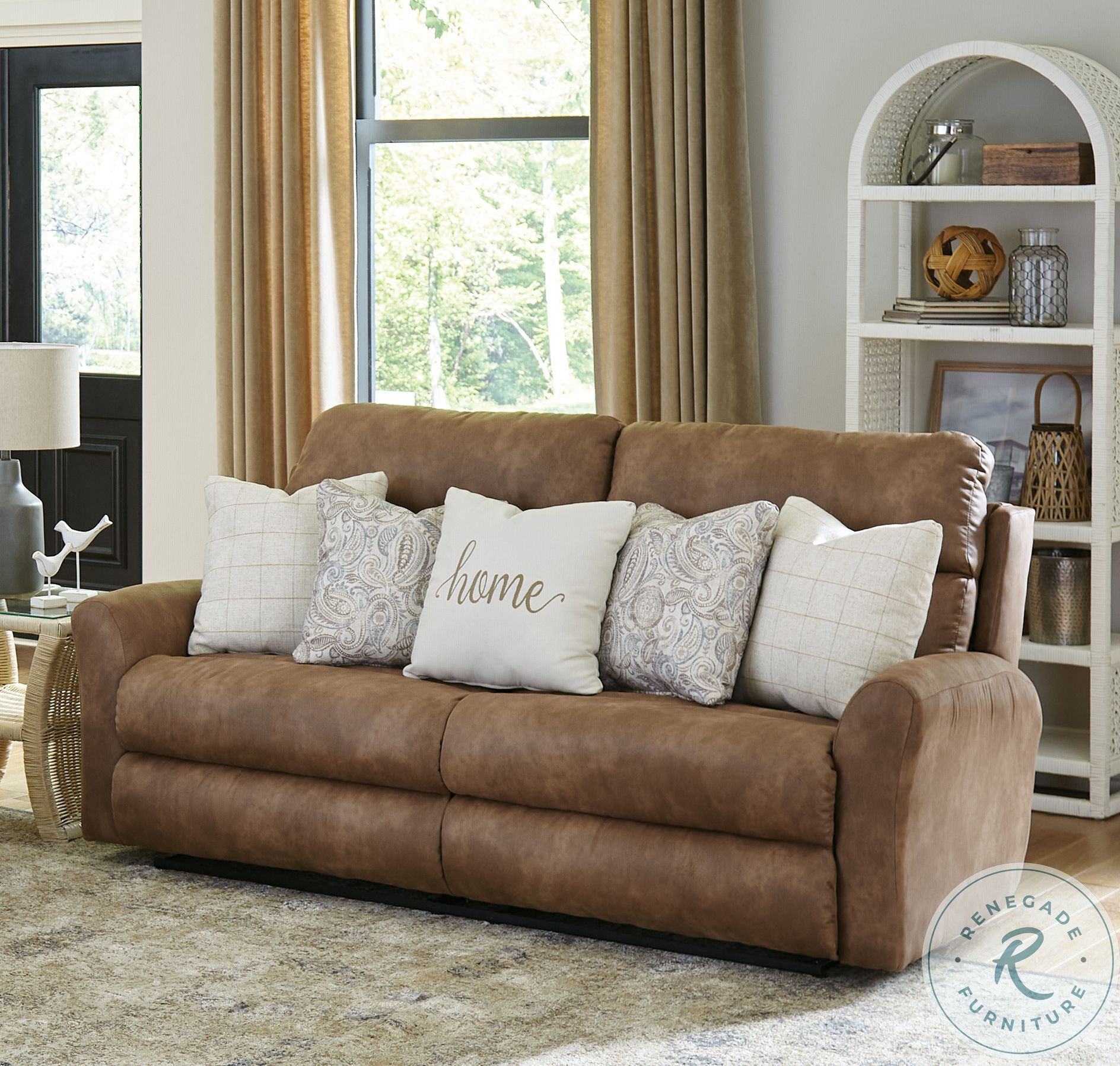 Justine Burlap Lay Flat Reclining Sofa From Catnapper | Coleman Furniture