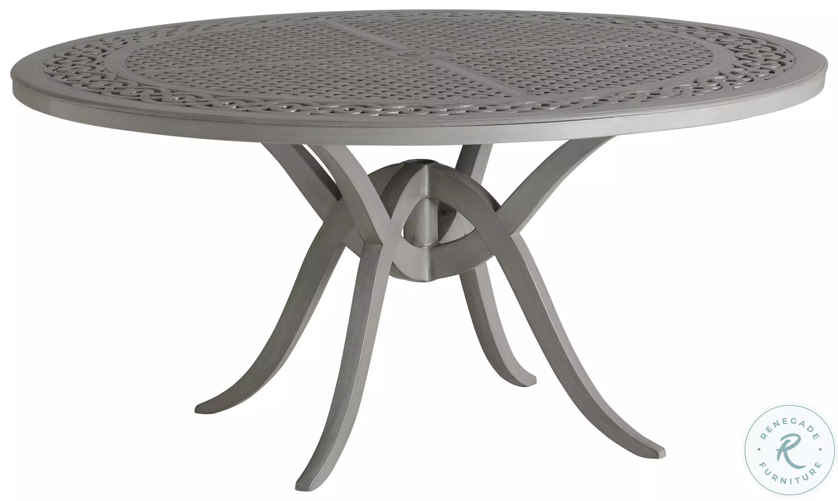 Silver Sands Soft Gray Outdoor Round Dining Table From Home Gallery ...