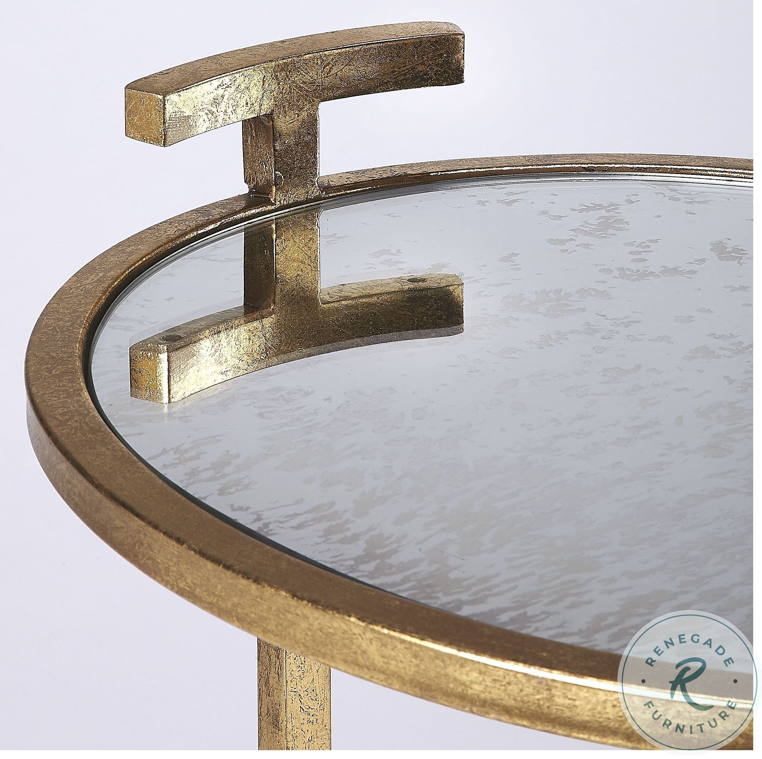 Ciro Gold Metal and Mirror Side Table from Butler | Coleman Furniture
