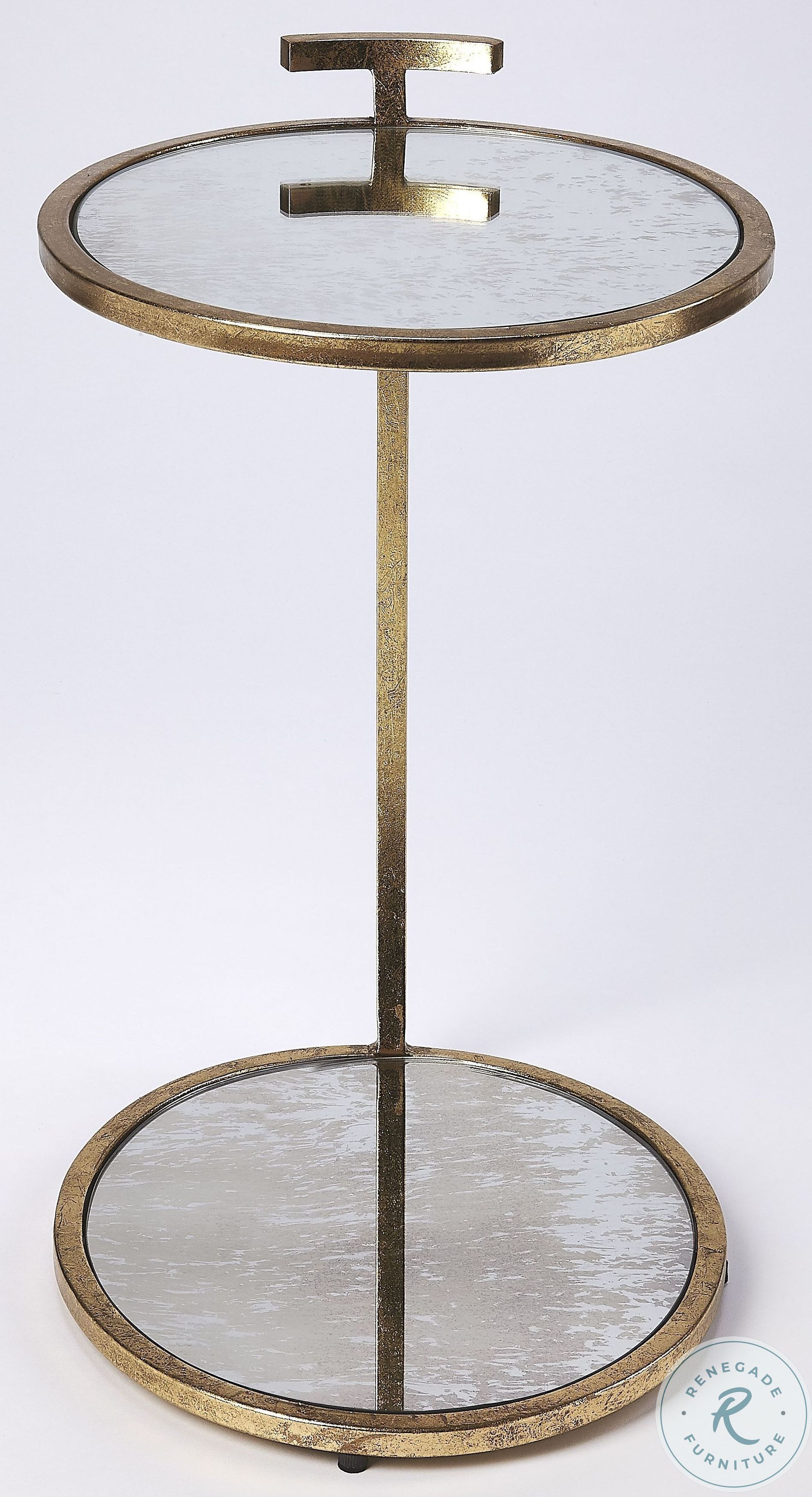 Ciro Gold Metal and Mirror Side Table from Butler | Coleman Furniture