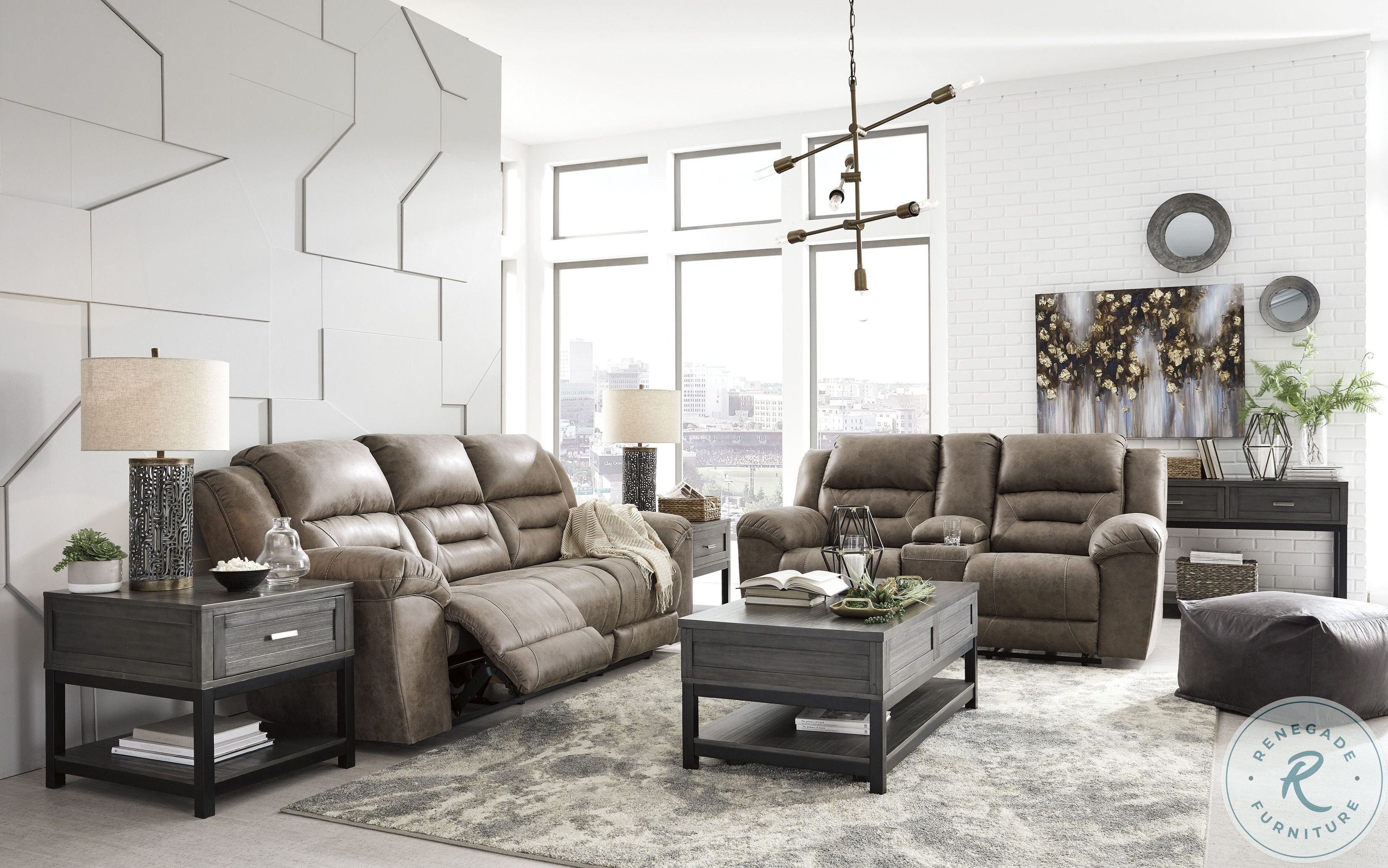 Stoneland Fossil Reclining Living Room Set from Ashley | Coleman Furniture
