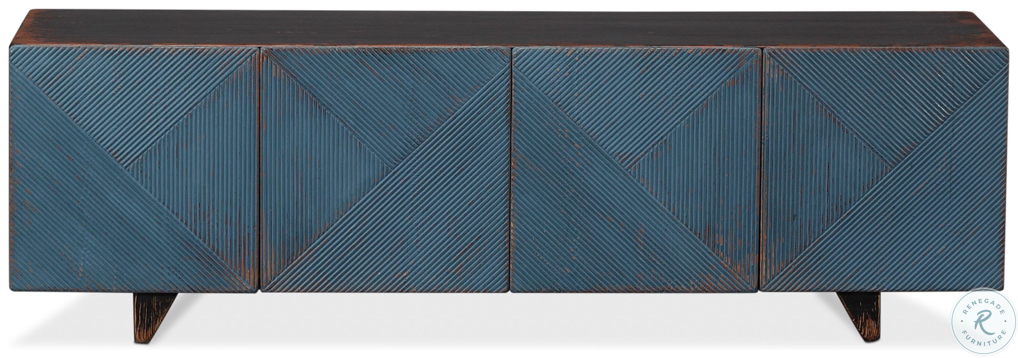 Low Blue Modern Wall Tv Console from Sarreid | Coleman Furniture