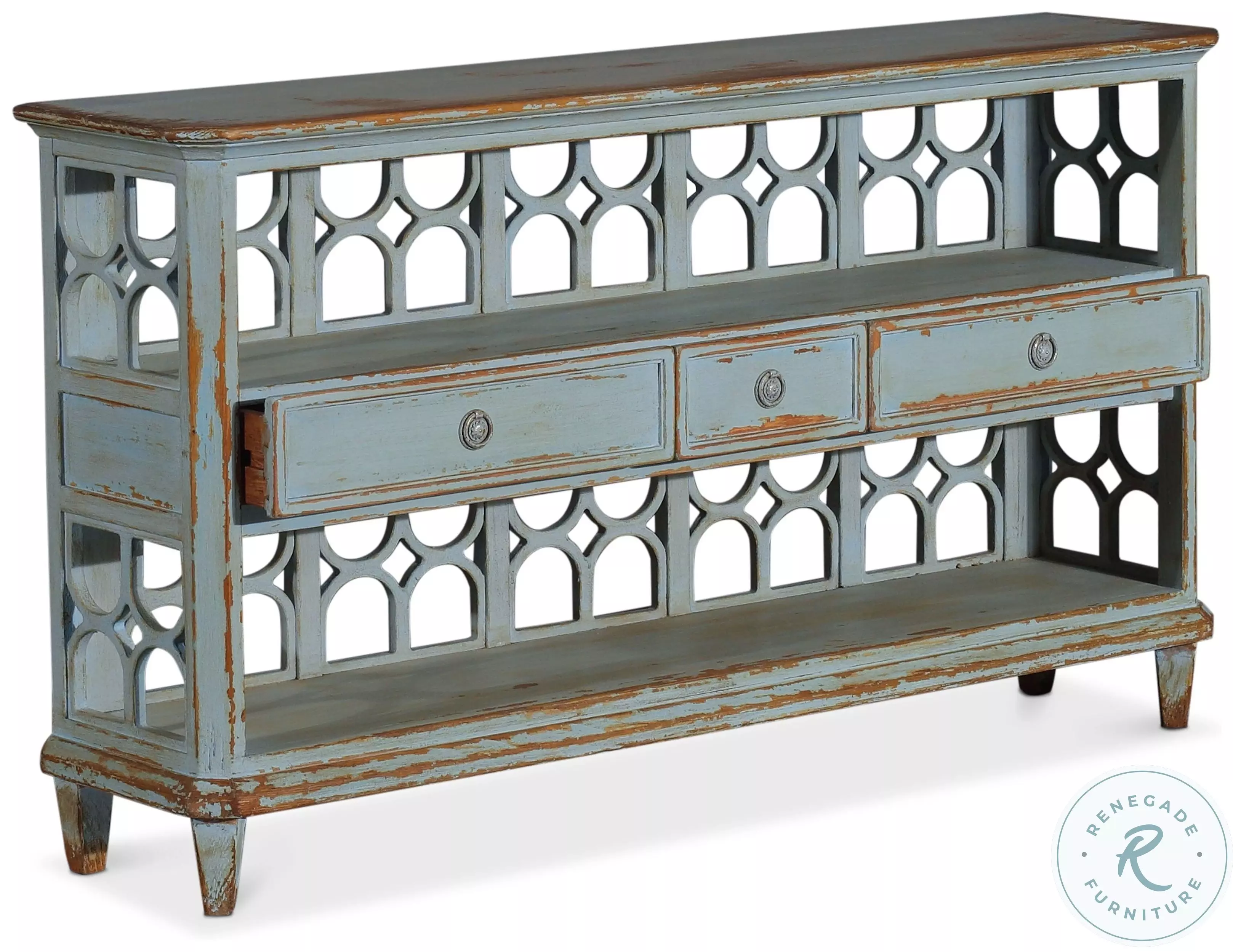 Connoisseur Blue Wine Shelf from Sarreid | Coleman Furniture