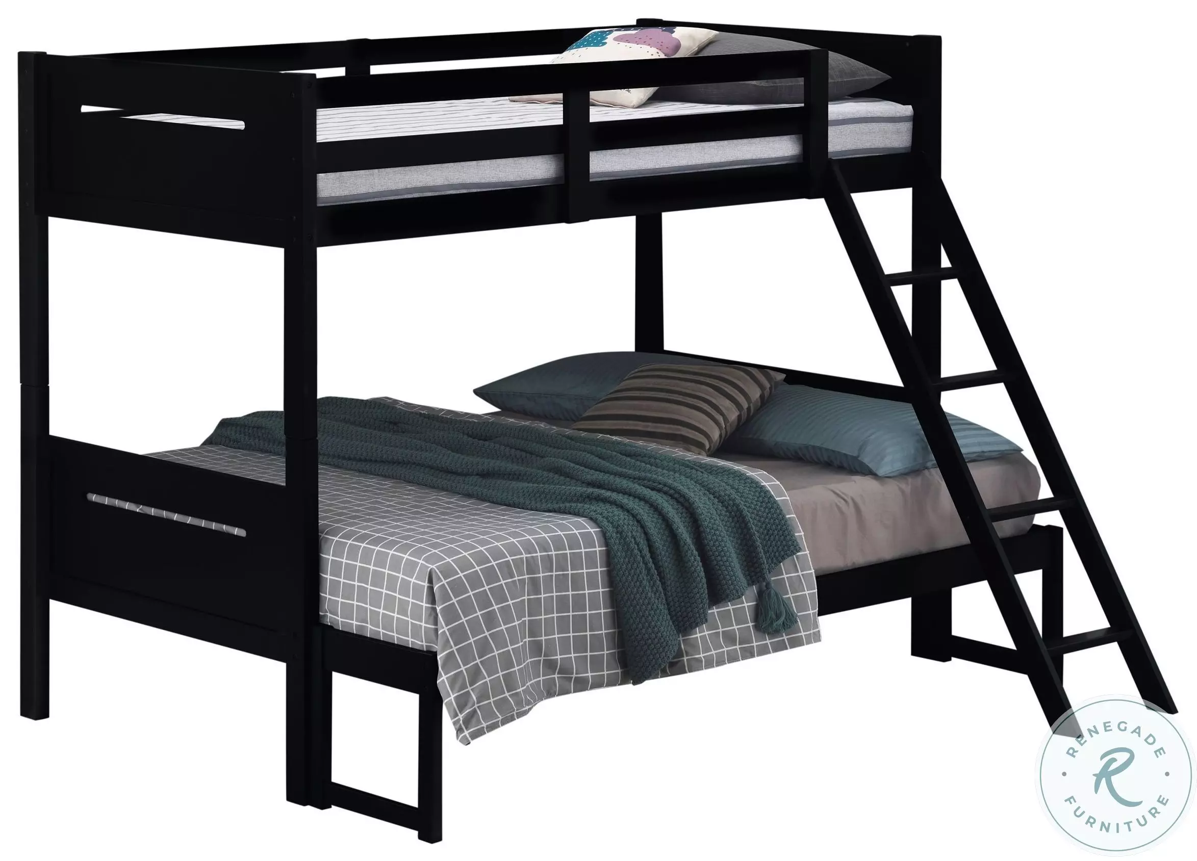 Littleton Black Twin Over Full Bunk Bed from Coaster Furniture ...