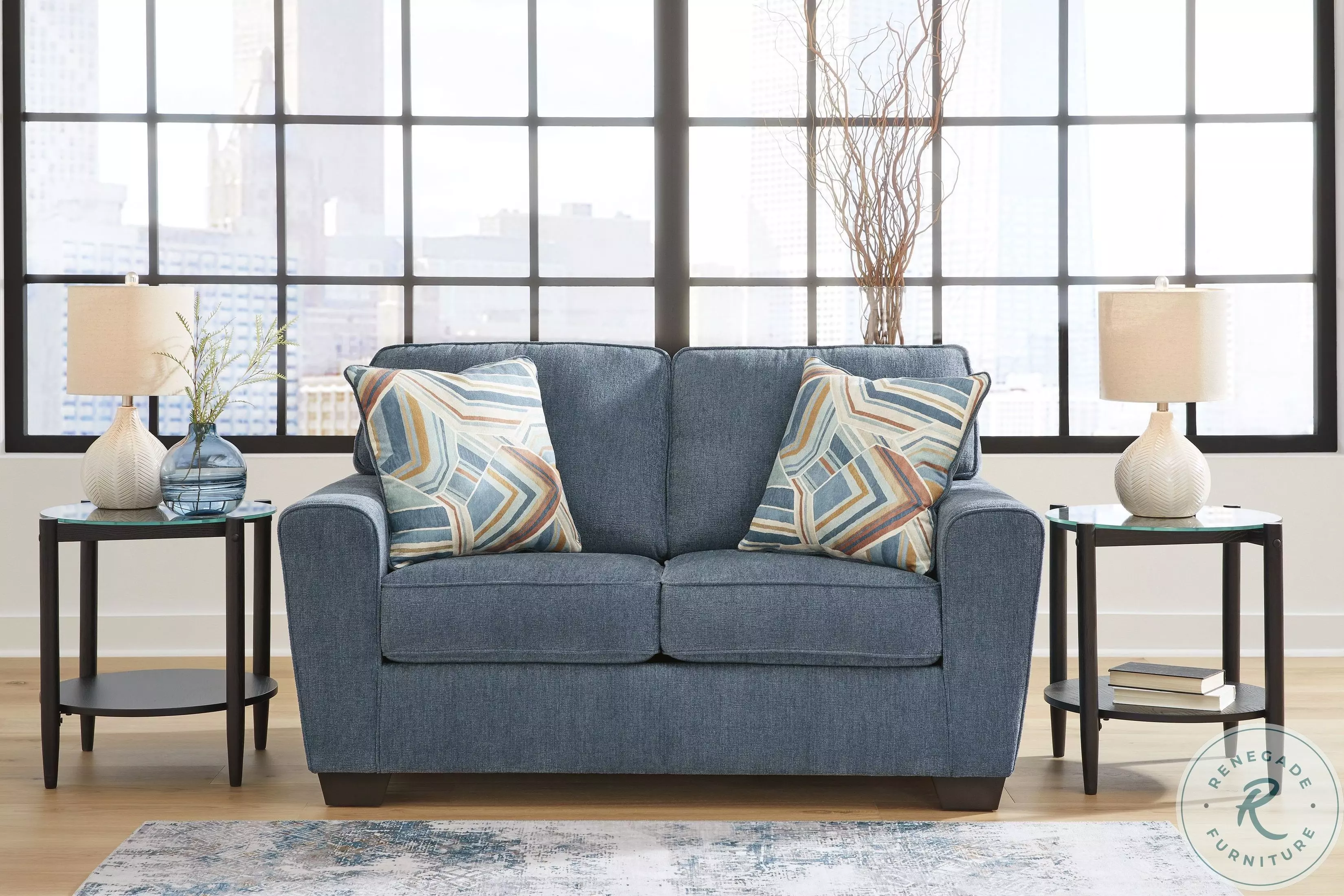 Cashton Blue Loveseat From Ashley Furniture | Coleman Furniture