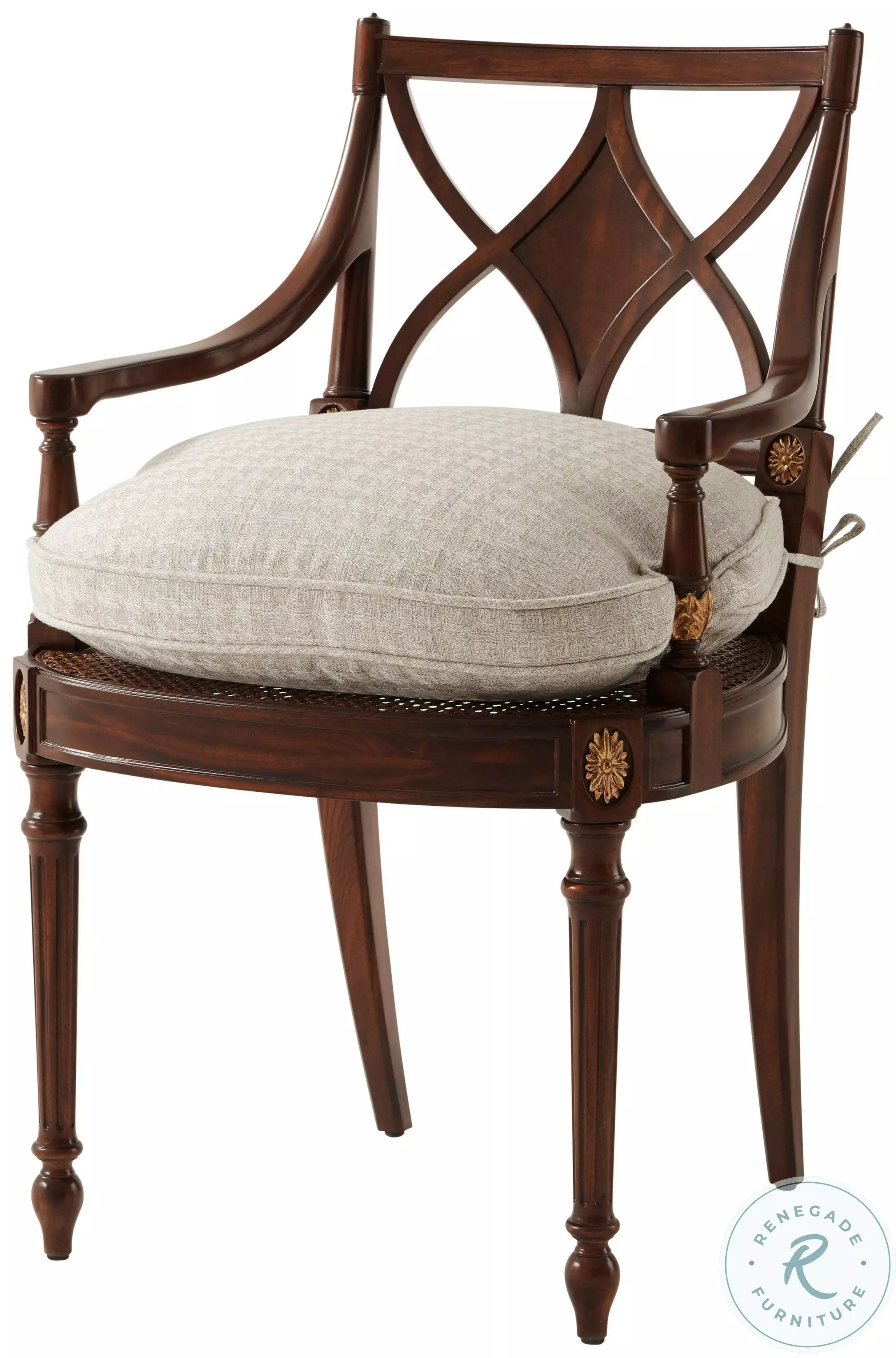 Sheraton's Italian Gold Rub And Ramsey Mahogany Antique Rattan Dainty ...