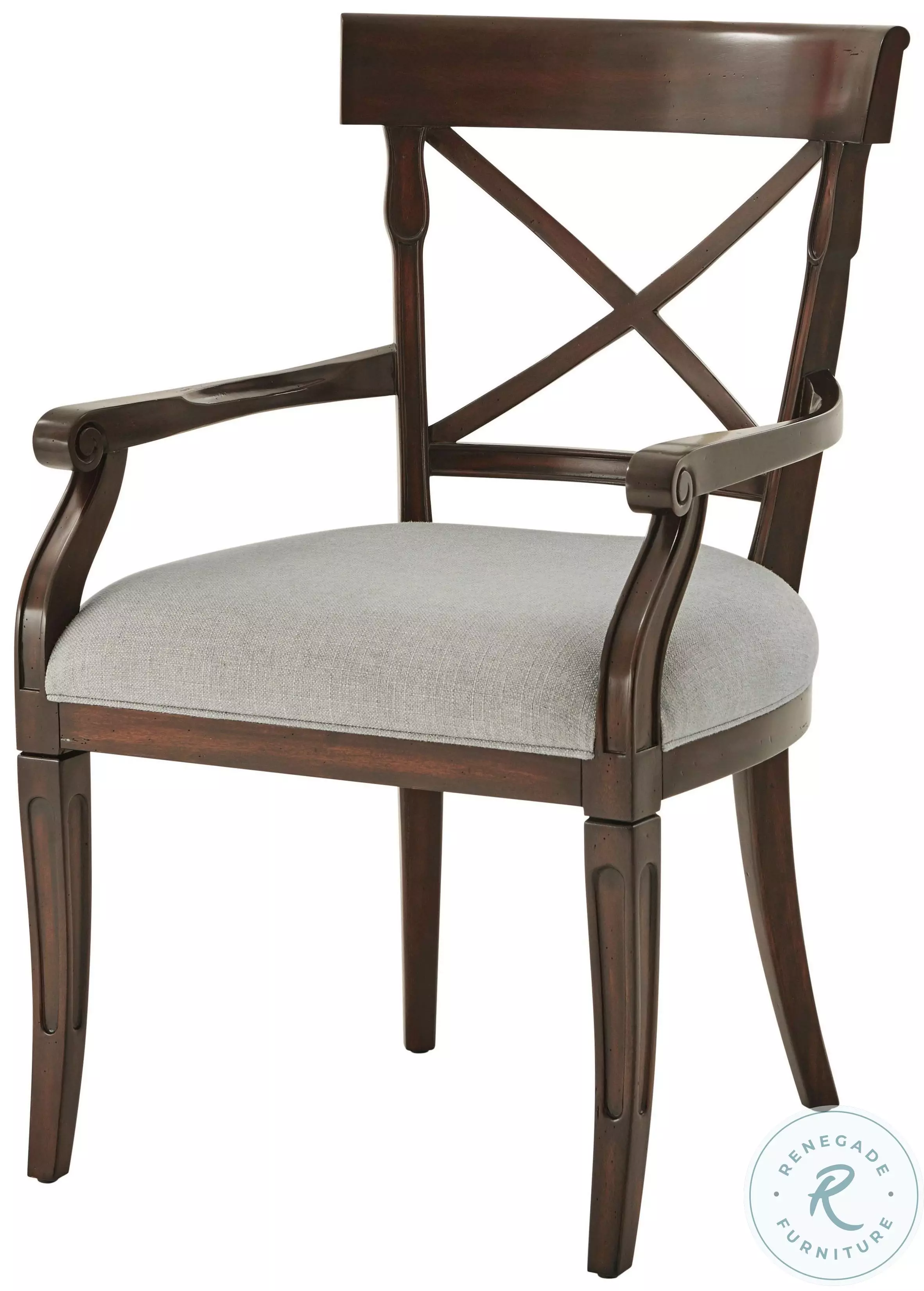 Brooksby Antique Ramsey Mahogany Cross Back Arm Chair From Theodore ...
