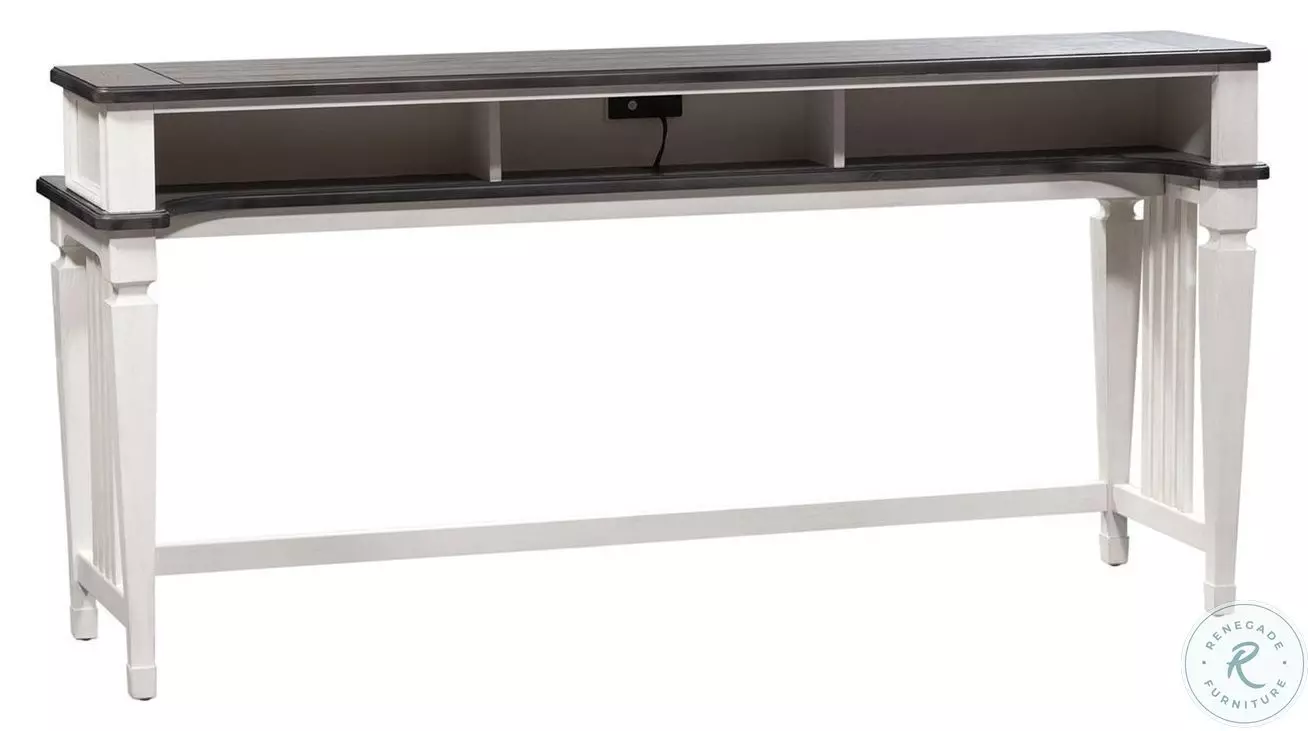 Emerson Park Wire Brushed White And Charcoal Console Bar Table From ...
