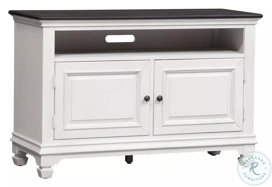 Emerson Park Wire Brushed White And Charcoal Gray 46" TV Console From ...