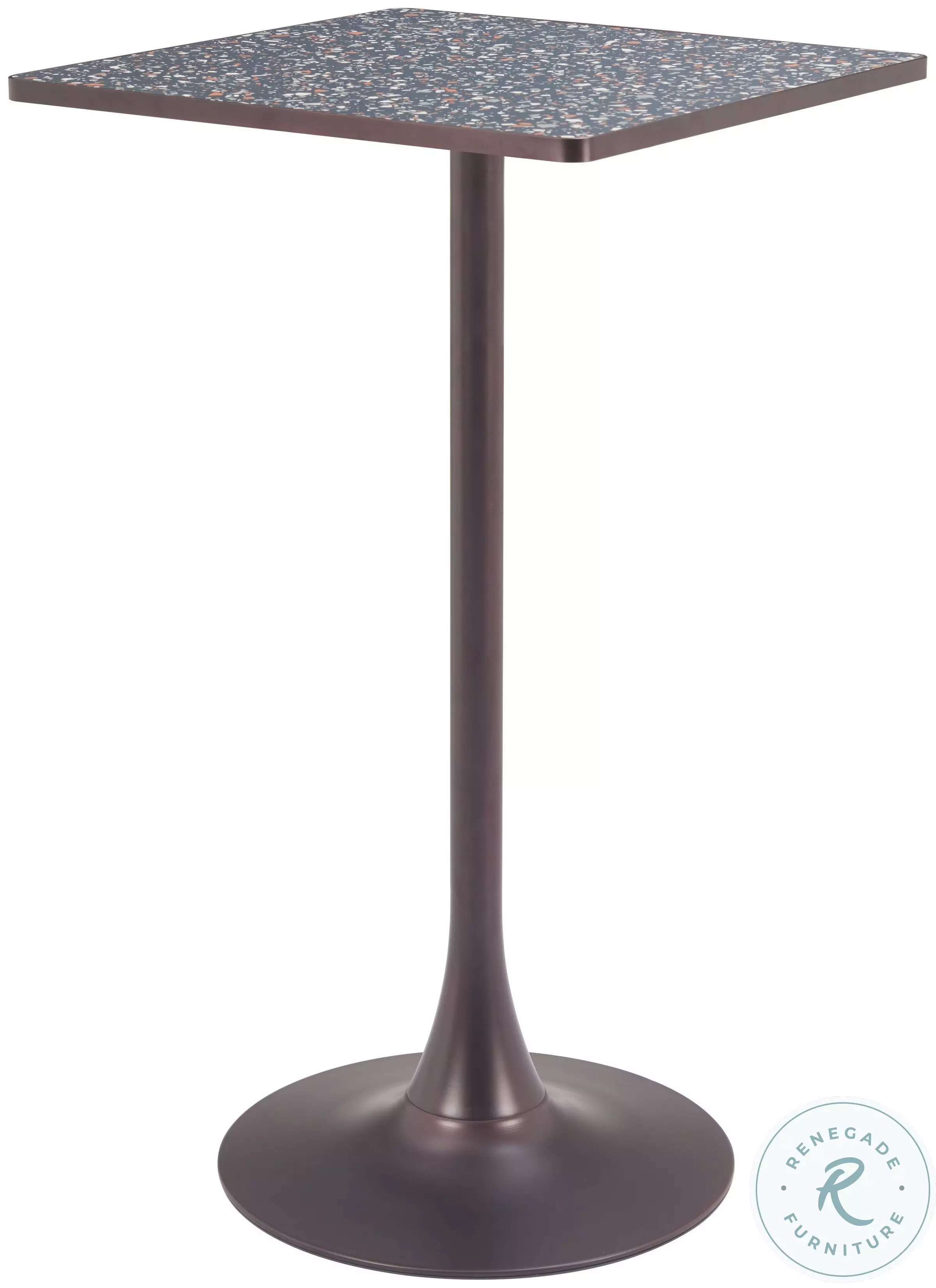 Spot Black And Bronze Square Bar Table From Zuo | Coleman Furniture