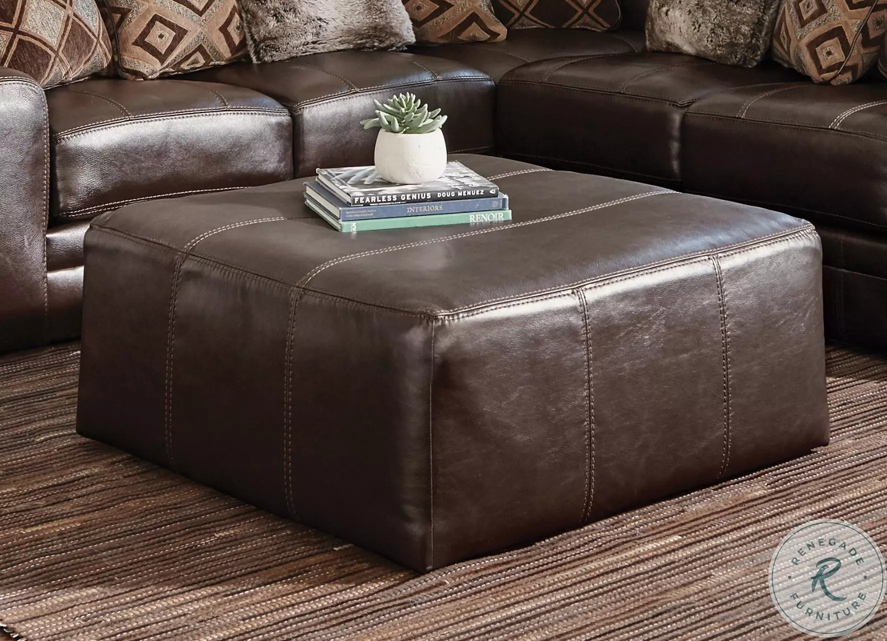Denali Chocolate Cocktail 40" Ottoman from Jackson | Coleman Furniture