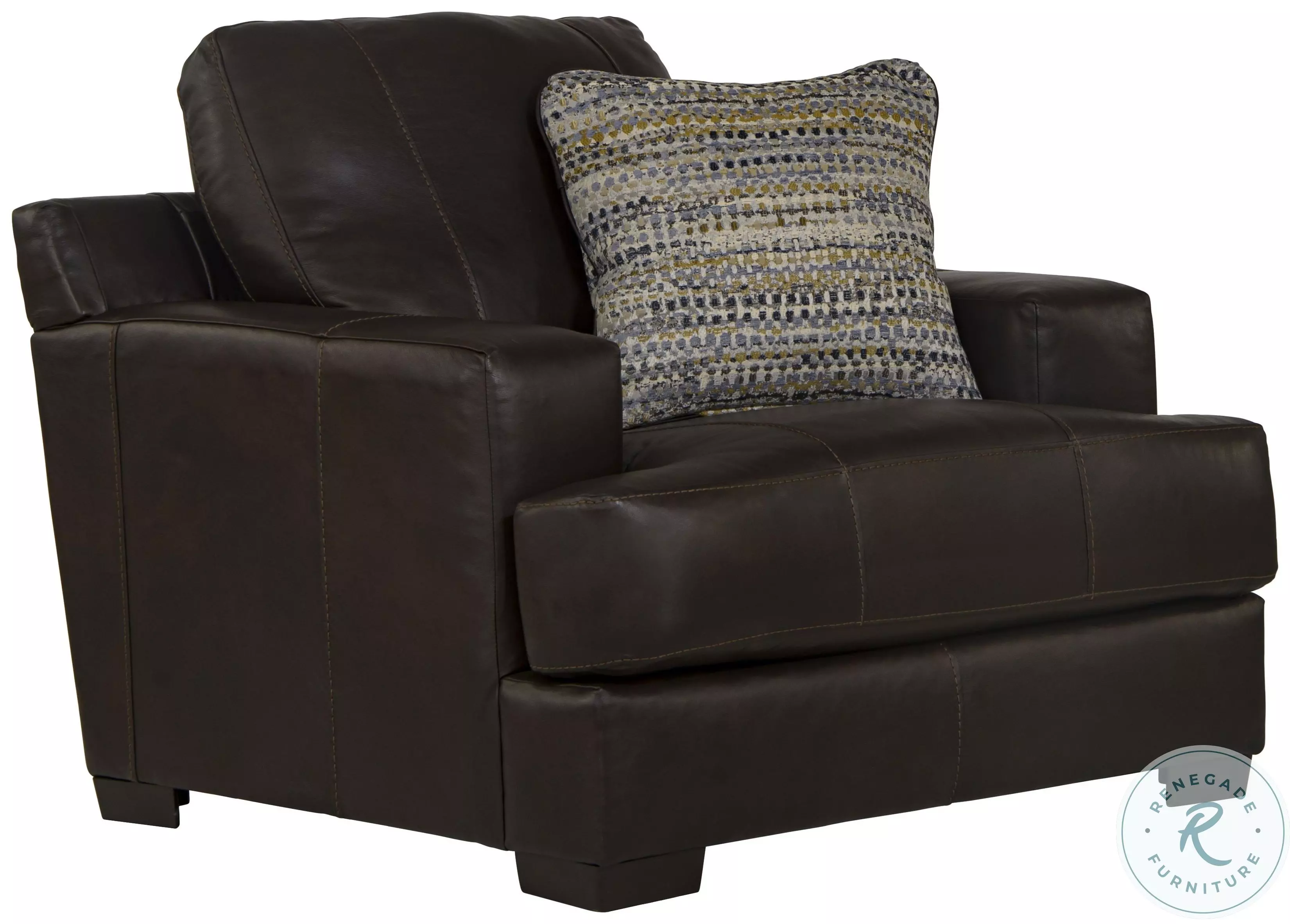Marco Chocolate Italian Top Grain Leather Match Chair From Home Gallery ...