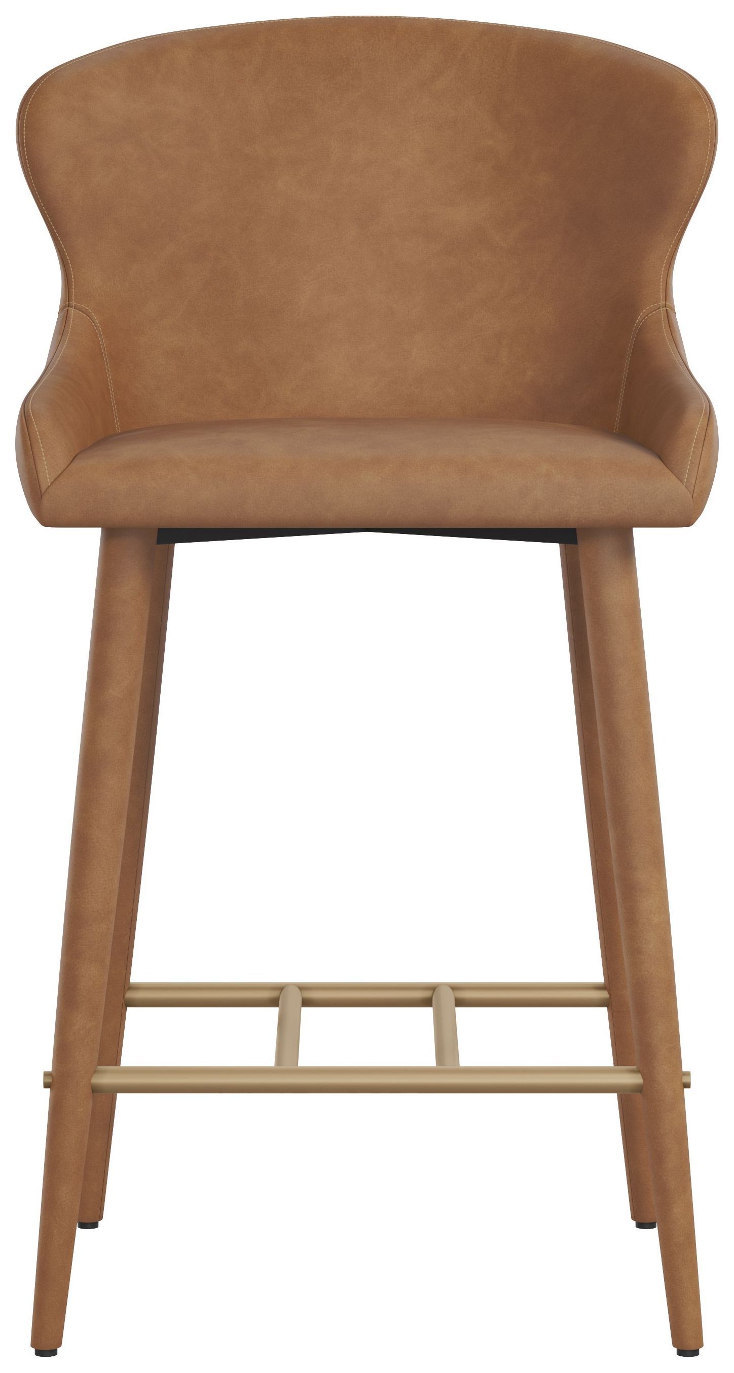 Evora Milliken Cognac Upholstered Counter Height Stool from Sunpan ...