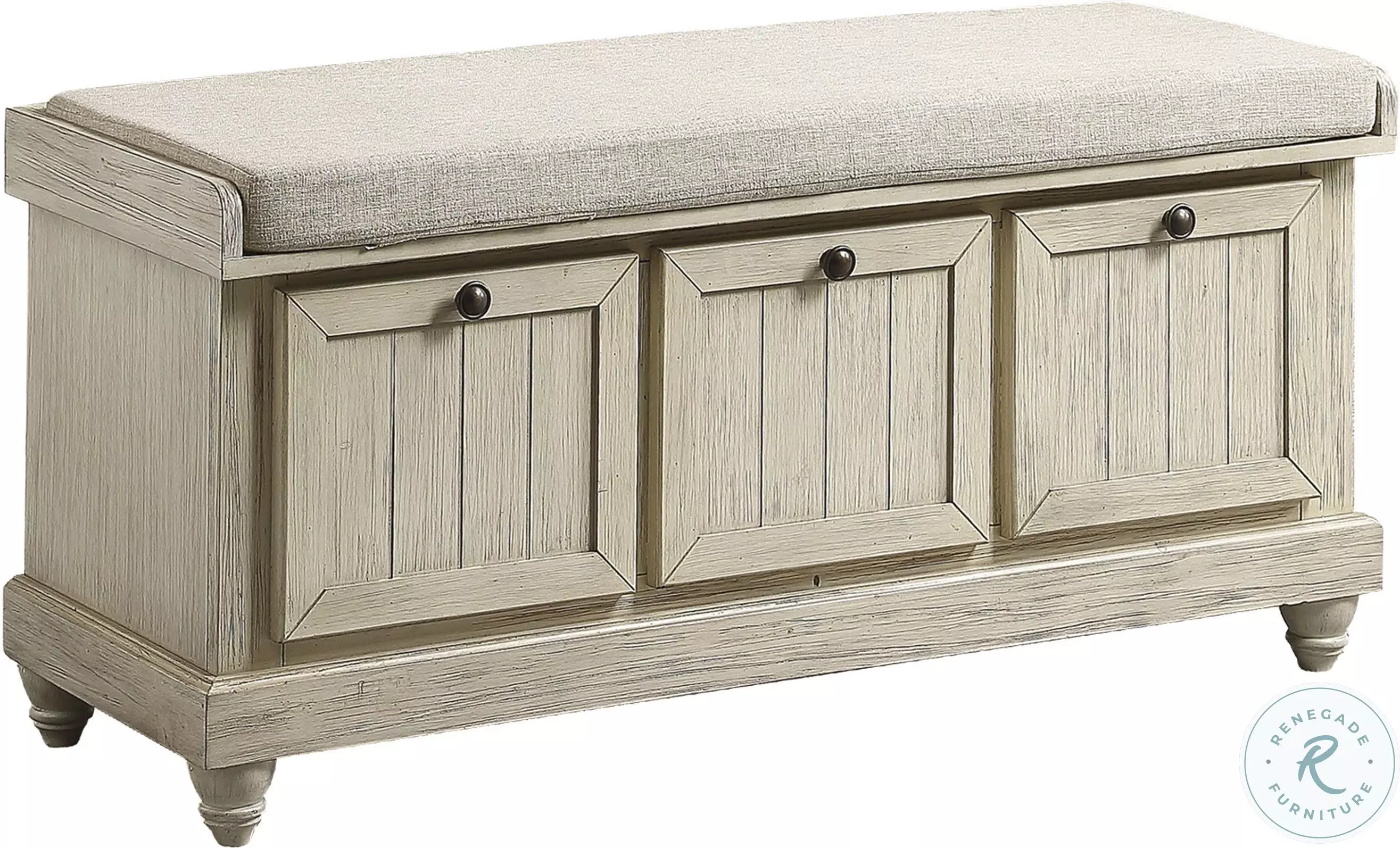 Woodwell Distressed White Bench From Home Gallery Stores | Home Gallery ...
