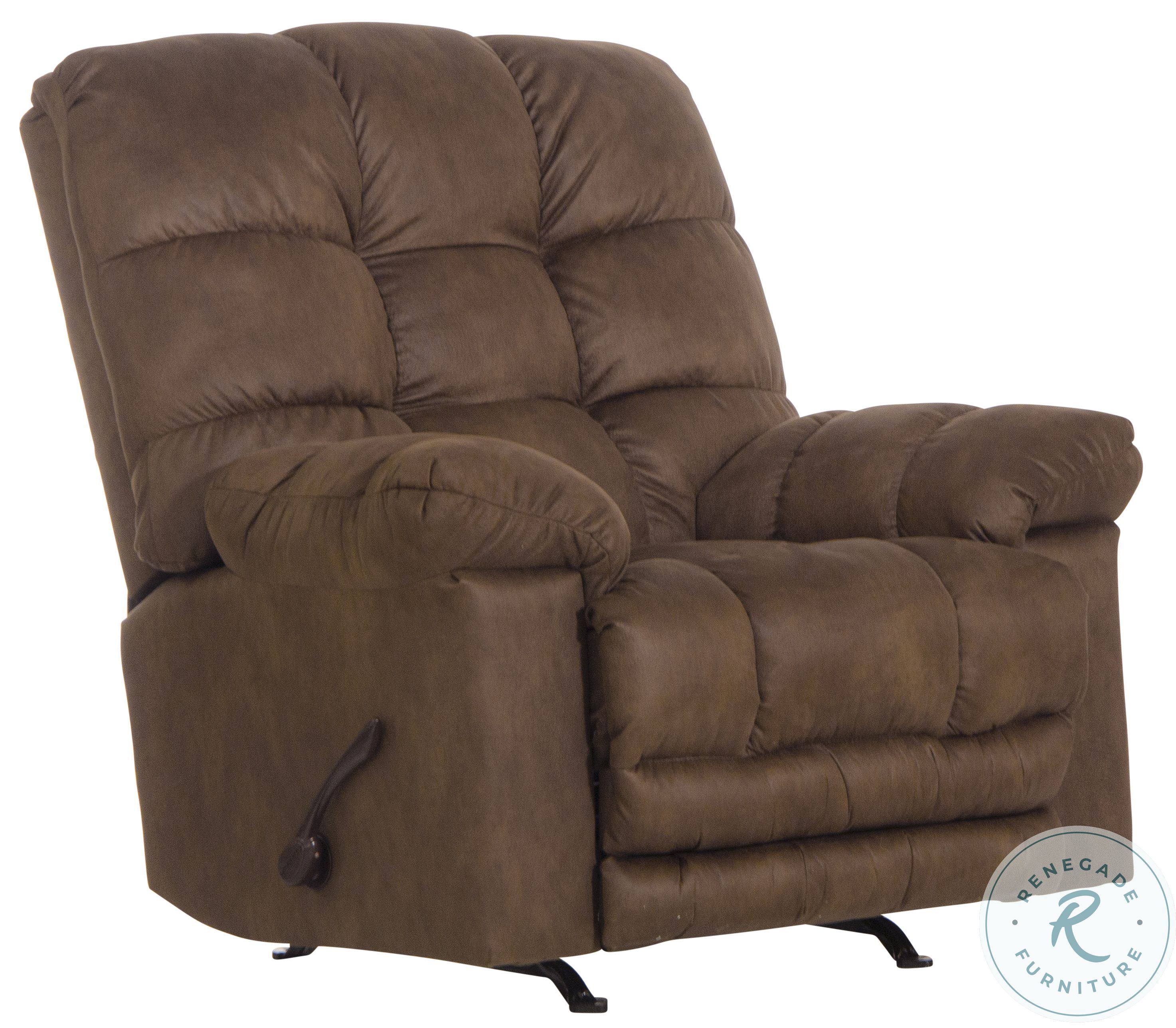 Machado Chocolate Chaise Rocker Recliner with Oversized Comfort ...