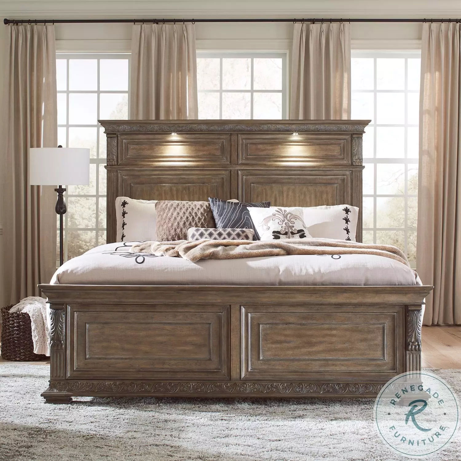 Lancaster Court Chestnut Queen Panel Bed From Briarwood Living ...