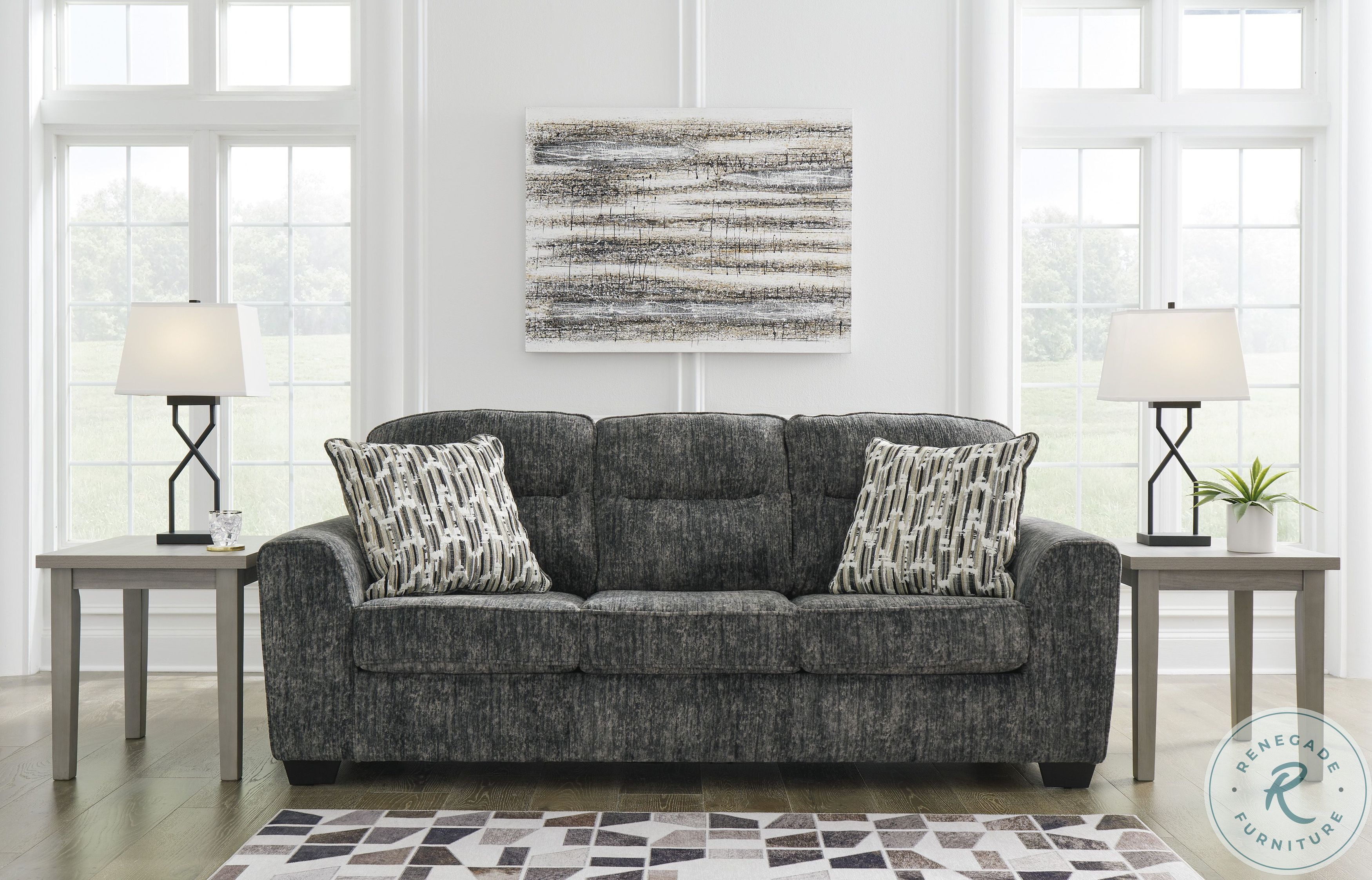 Lonoke Gunmetal Sofa From Ashley Furniture | Coleman Furniture