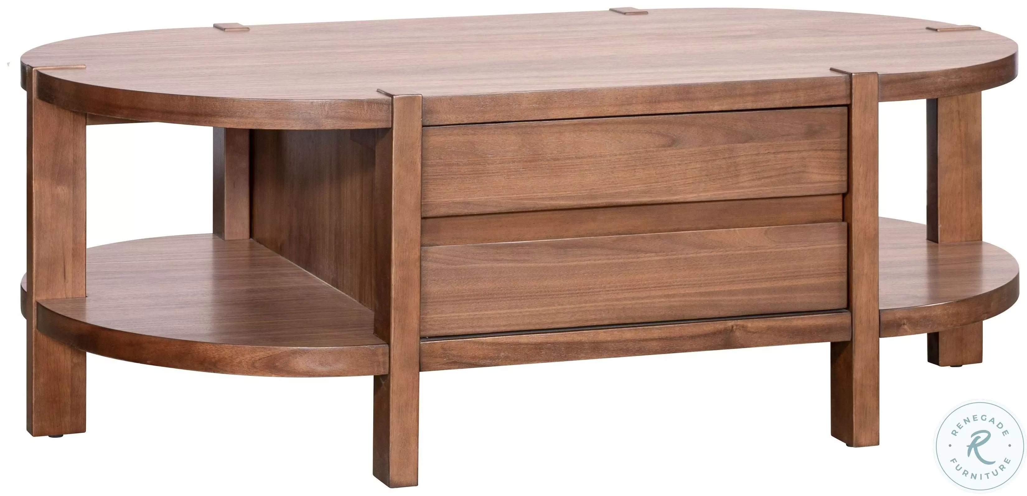 Winston Warm Walnut Cocktail Table From Bassett Mirror | Coleman Furniture