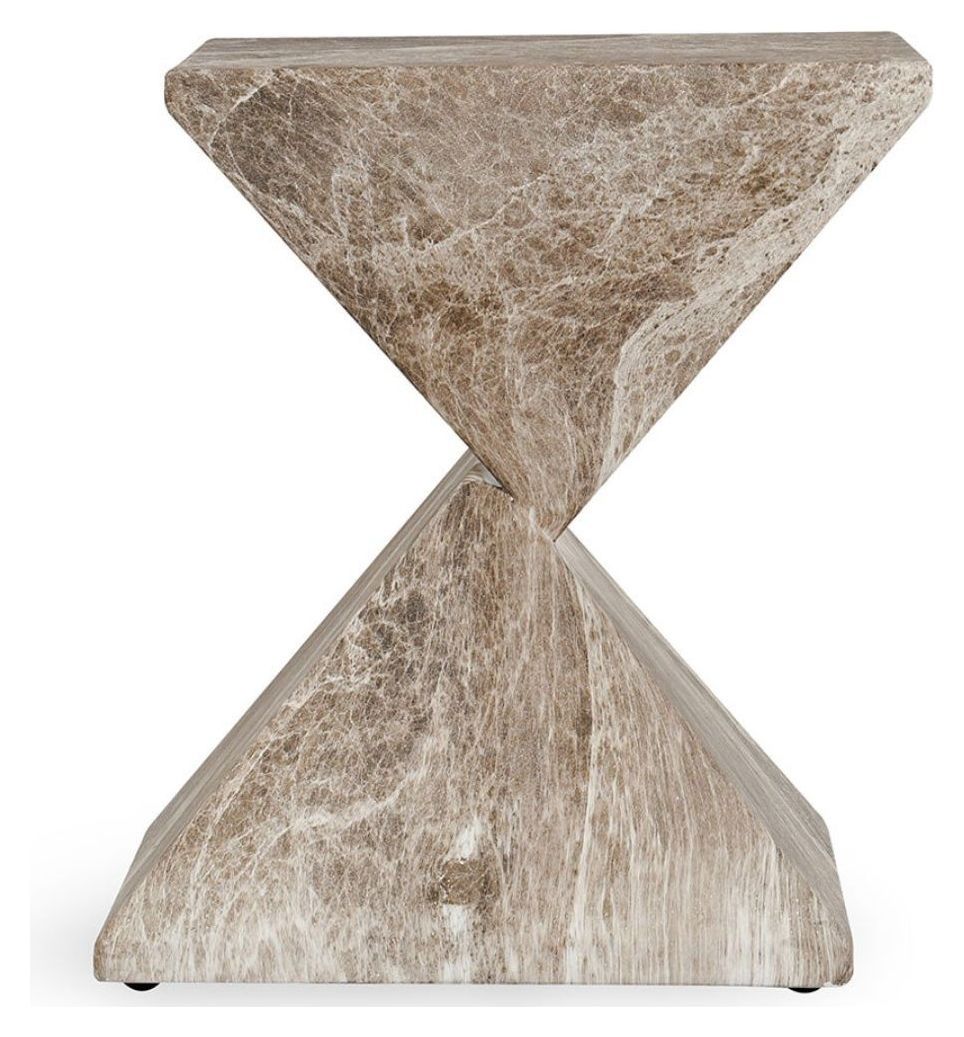 Adler Brown and Ivory Rectangular Outdoor Concrete Top Accent Table ...