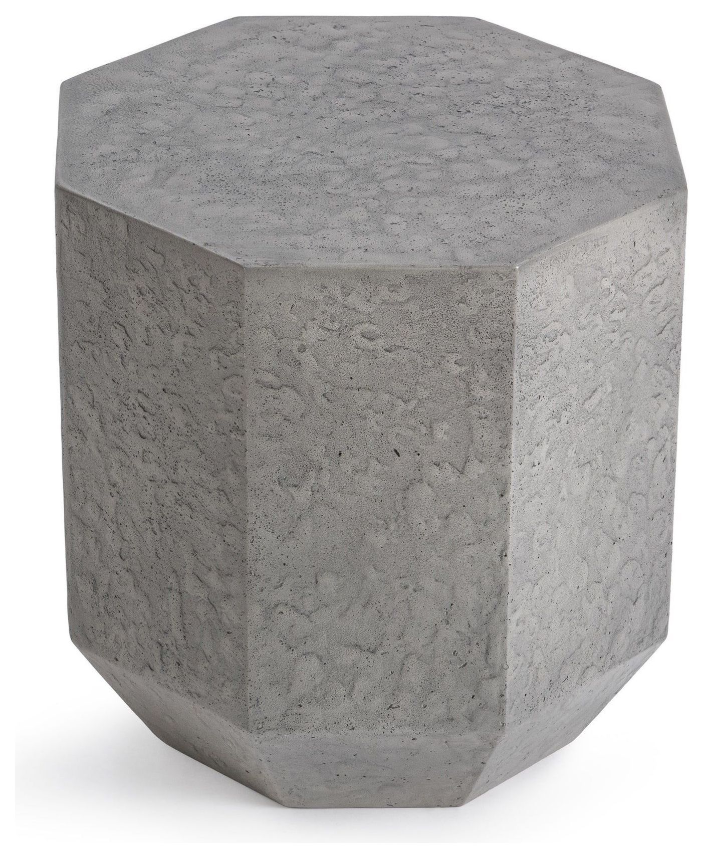 Morse Athena Gray Octagonal Outdoor Concrete Top End Table From Classic ...