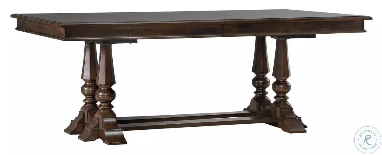 Arden Road Satin Cherry Trestle Extendable Dining Table From Home ...