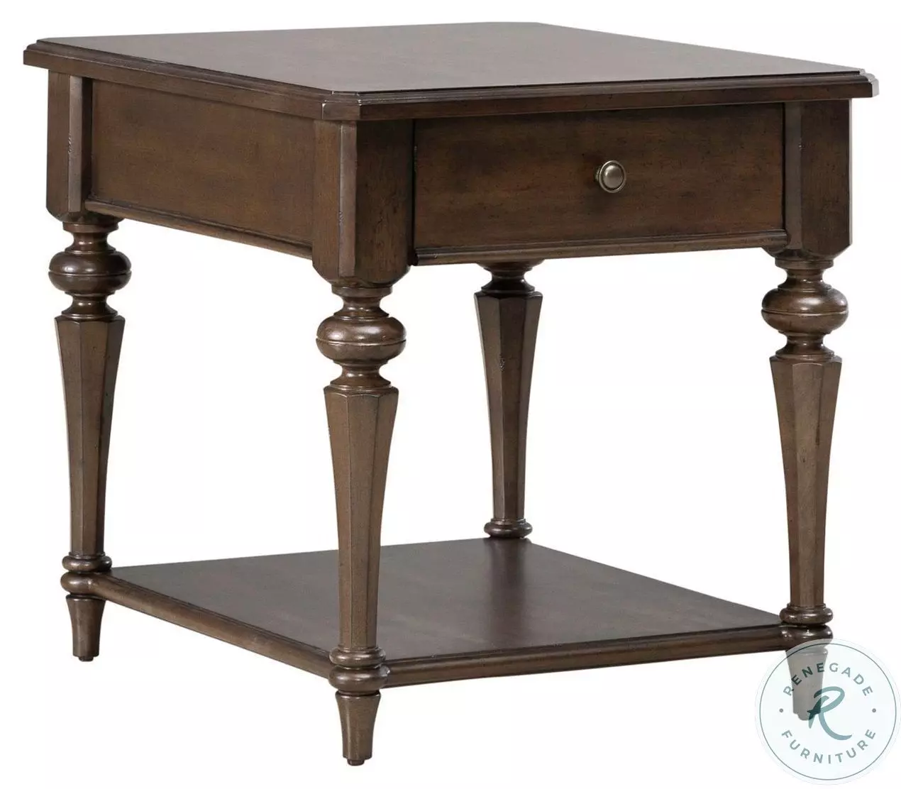 Hampton Road Satin Cherry Drawer End Table From Briarwood Living | Coleman Furniture